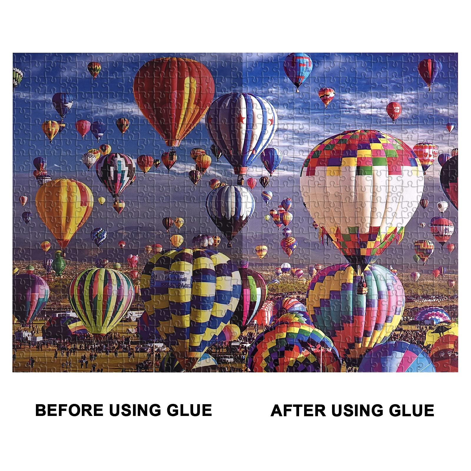 YAKAMOZ Updated Jigsaw Puzzle Glue With New Sponge Head for Adults - Clear Water-Soluble Special Craft Glue, Quick Dry for 1000/1500/3000 Pieces, 120ML