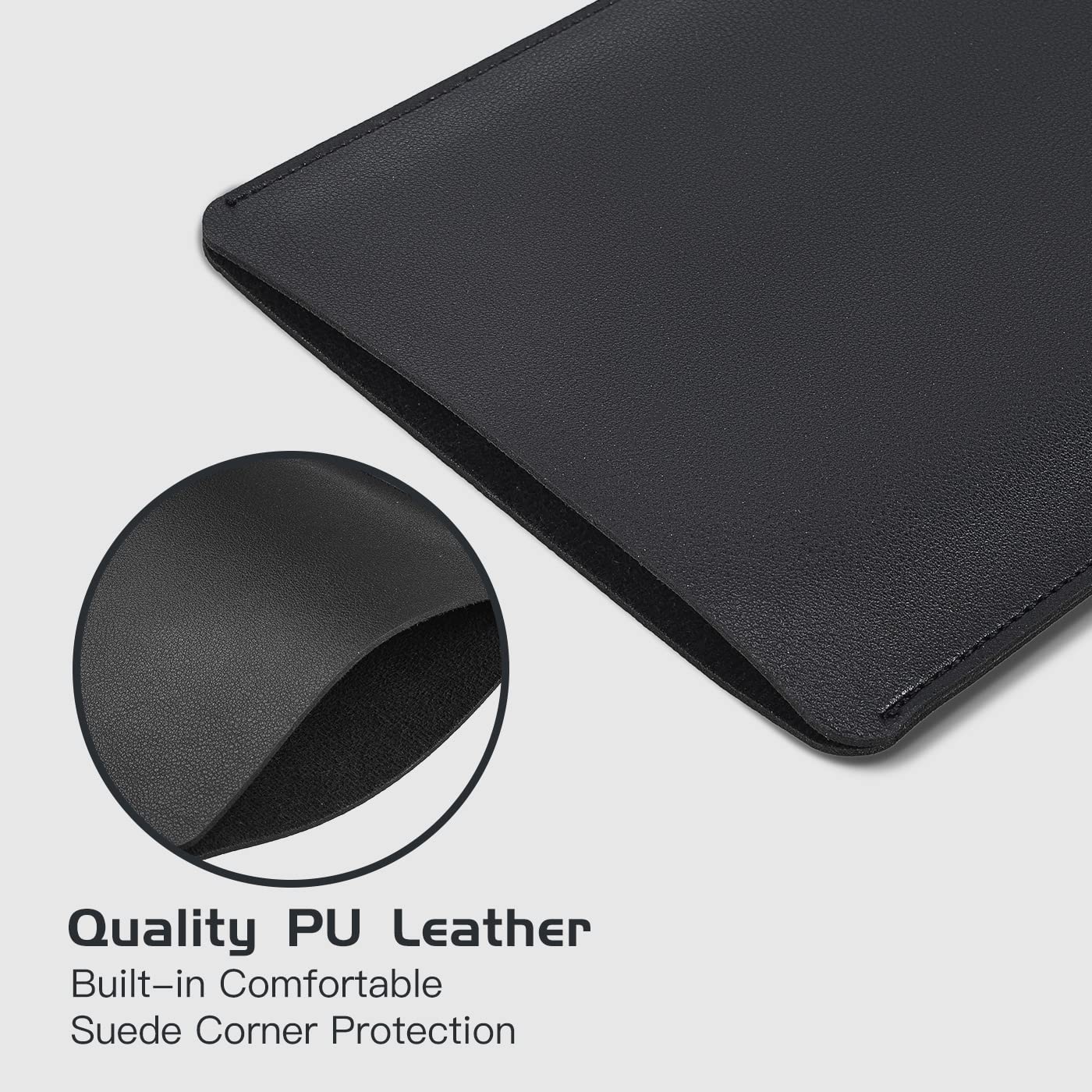 CaseBuy PU Leather Keyboard Sleeve Cover Case for 2024 Apple Magic Keyboard with USB-C & 24" iMac Magic M1 M3 M4 Chip A2520 A1843 & 2022 Mac Studio with Numeric Keypad Accessories Bag Pouch - Black