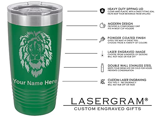 LaserGram 20oz Vacuum Insulated Tumbler Mug, Music Staff, Personalized Engraving Included (Green)