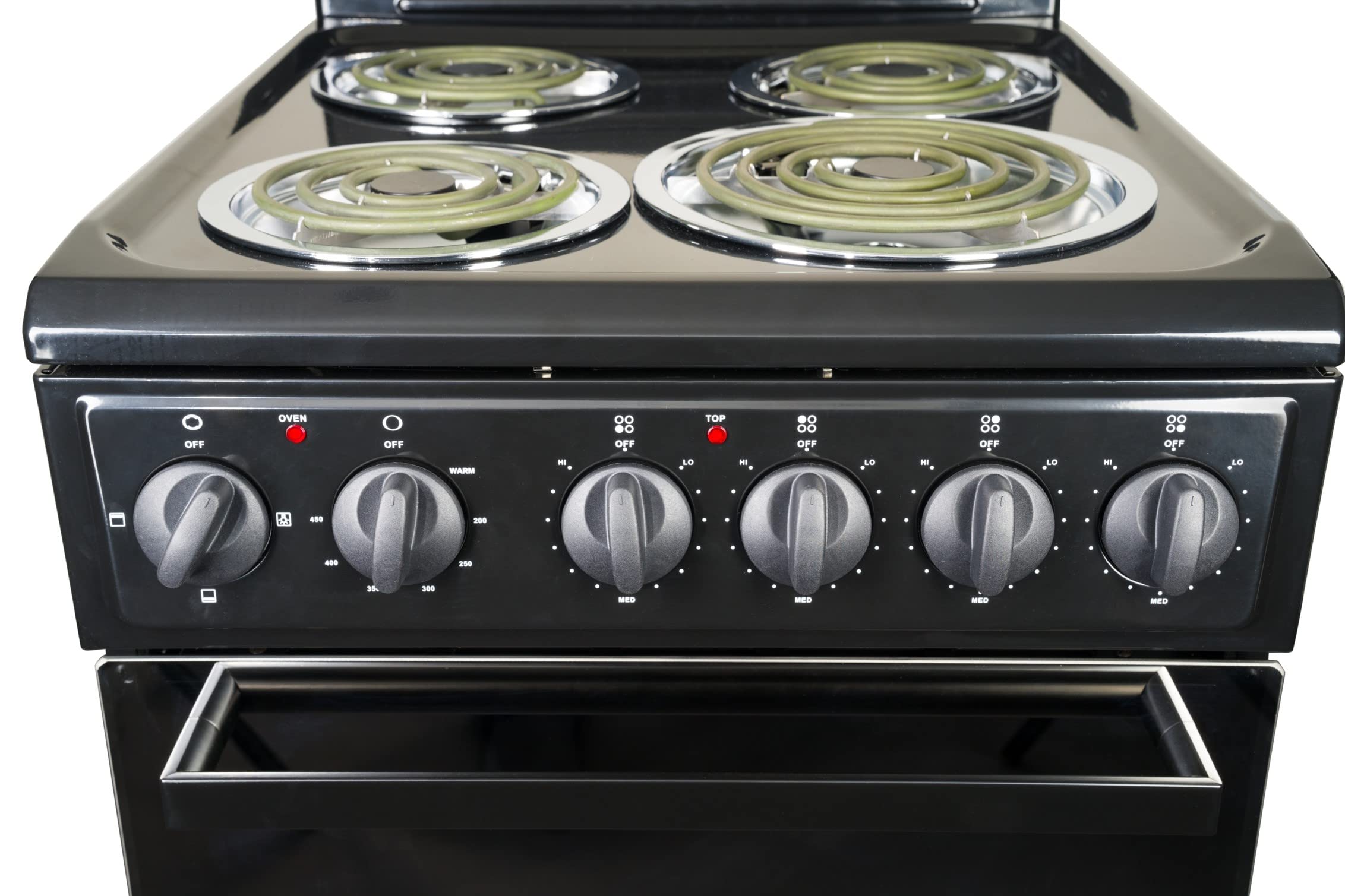 Premium Levella PRE2027GB 20 in Freestanding Electric Range with 4 Coil Burners and 2.2 Cu. Ft. Single Oven Capacity with Lower Storage Drawer in Black