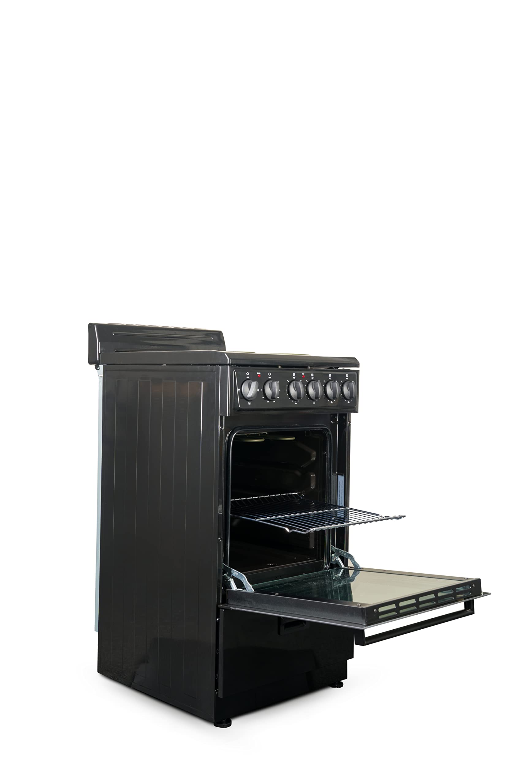 Premium Levella PRE2027GB 20 in Freestanding Electric Range with 4 Coil Burners and 2.2 Cu. Ft. Single Oven Capacity with Lower Storage Drawer in Black