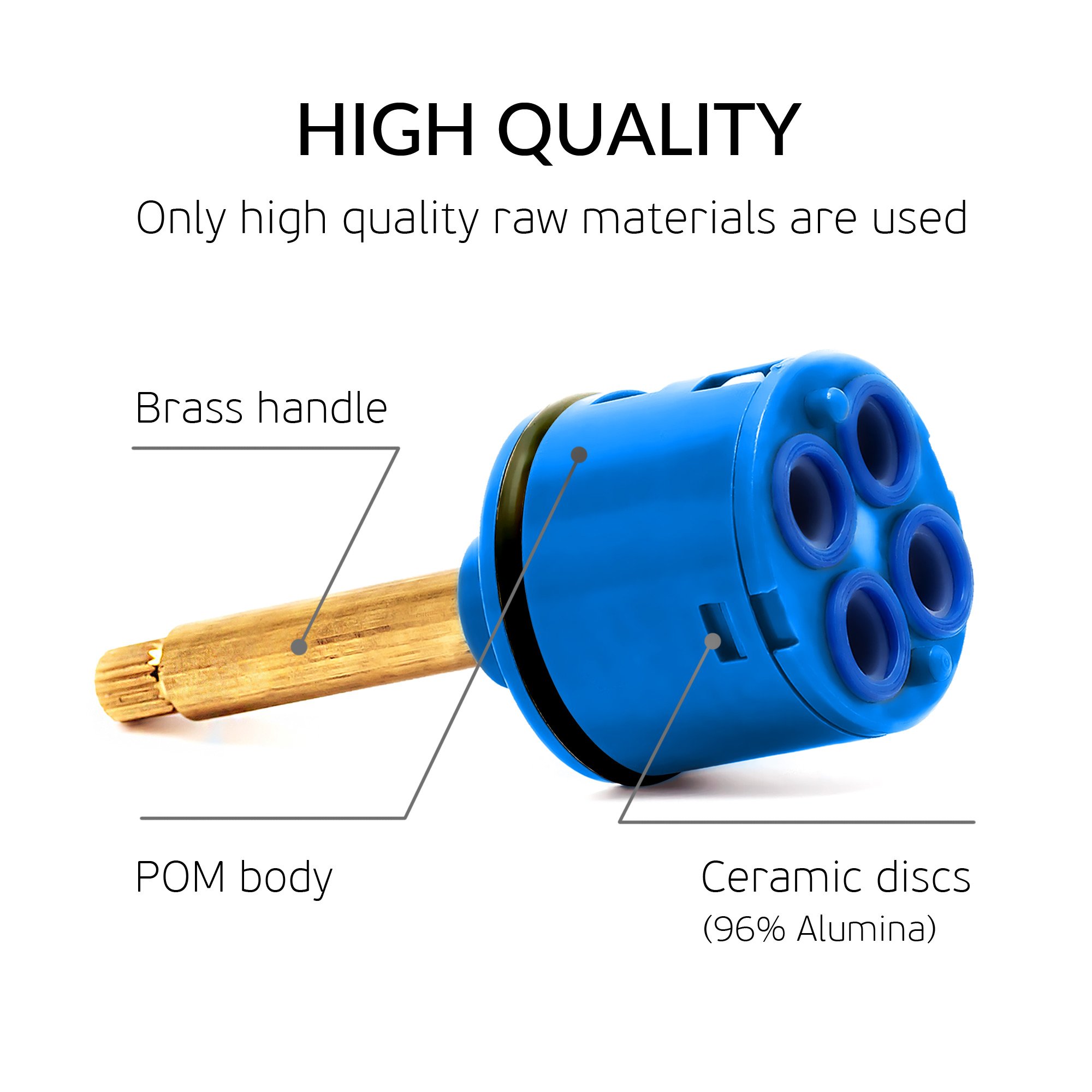 AlexL Brass Shower Cartridge Shower Faucet Cartridge Replacement Ceramic Cartridge 4 Way Panel Diverter Cartridge D 37mm L 1.77in 45mm