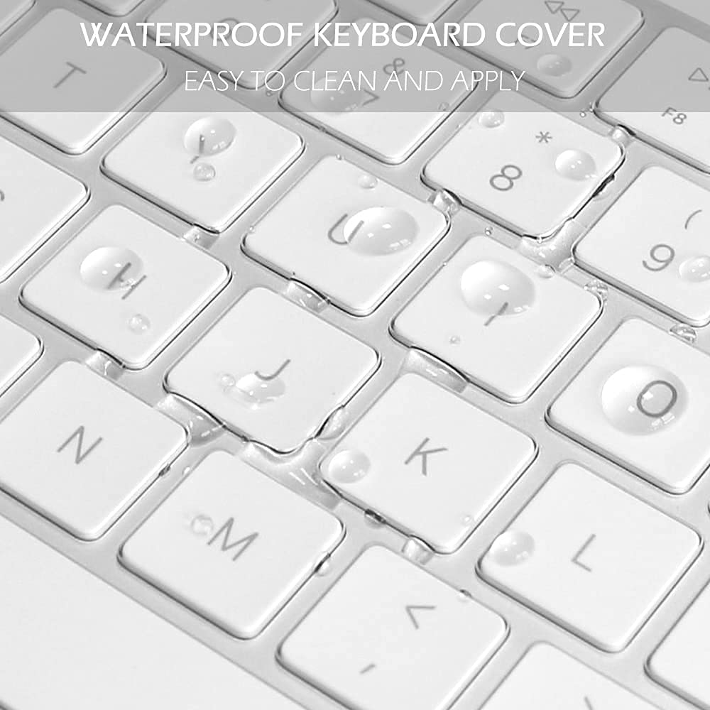 ProElife Keyboard Cover Skin for 2023-2021 Magic Keyboard with Touch ID and Numeric Keypad Model-A2520 U.S Enter Protector 0.12-mm TPU Protector (3 Keys ON The Left of The Space BAR) (Clear)