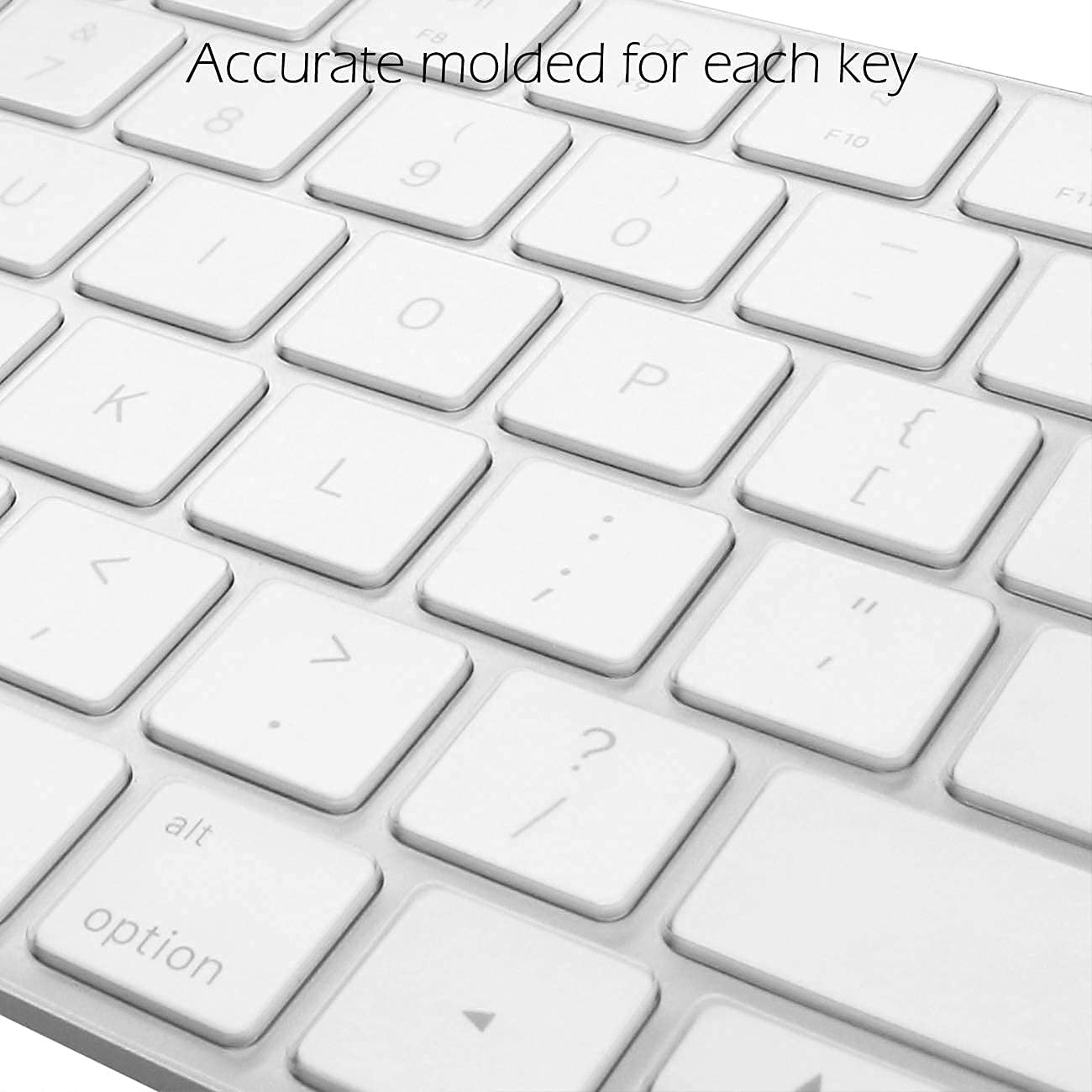 ProElife Keyboard Cover Skin for 2023-2021 Magic Keyboard with Touch ID and Numeric Keypad Model-A2520 U.S Enter Protector 0.12-mm TPU Protector (3 Keys ON The Left of The Space BAR) (Clear)