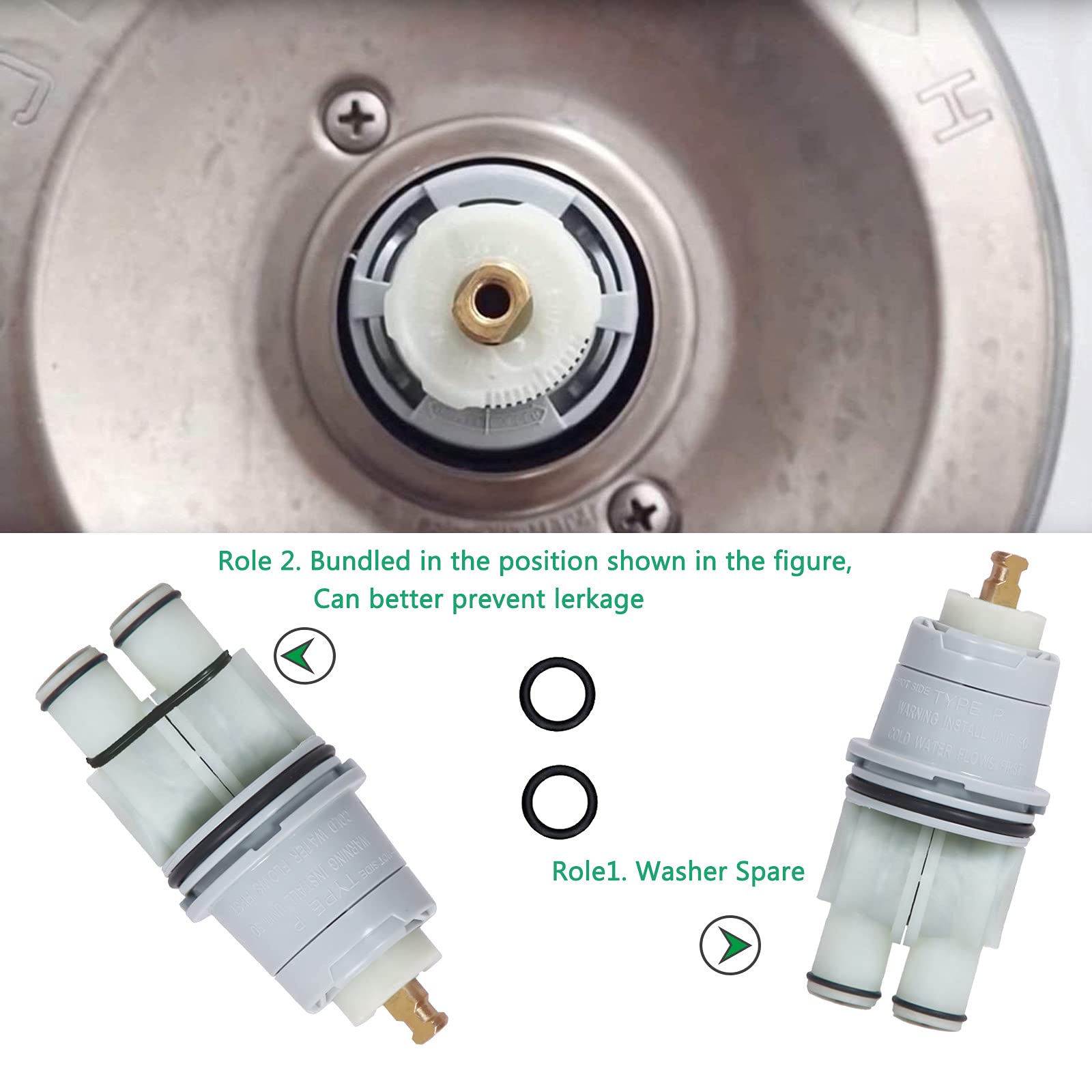 RP46074 Shower Valve Cartridge Repair Assembly for Delta 13/14 Series Faucet - Compatible With Monitor Single-Handle Universal Valve Replacement Kit for Tub