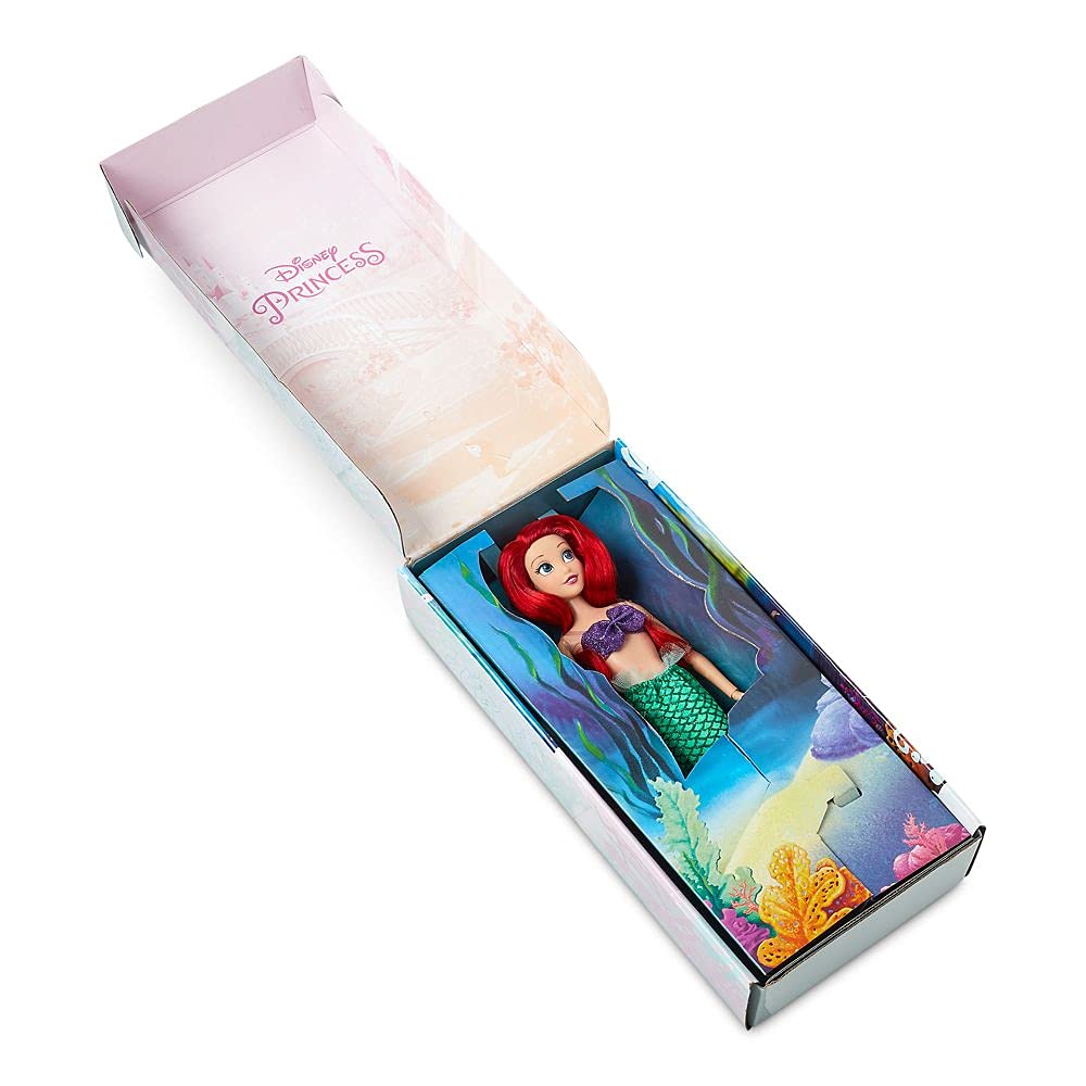 Disney Store Official Disney Princess Classic Doll (Ariel from The Little Mermaid), 11 Inches, Includes Brush with Molded Details, Fully Posable Toy in Classic Outfit - Disney Princess Toys for Girls