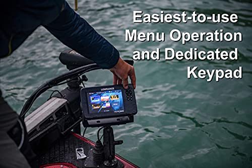 Lowrance HOOK Reveal 5 SplitShot - 5-inch Fish Finder with SplitShot Transducer, Preloaded C-MAP US Inland Mapping (Renewed)