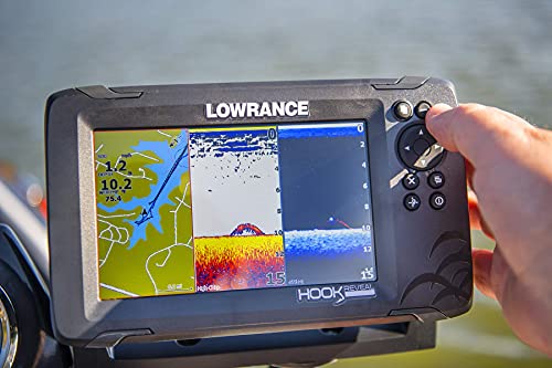 Lowrance HOOK Reveal 5 SplitShot - 5-inch Fish Finder with SplitShot Transducer, Preloaded C-MAP US Inland Mapping (Renewed)