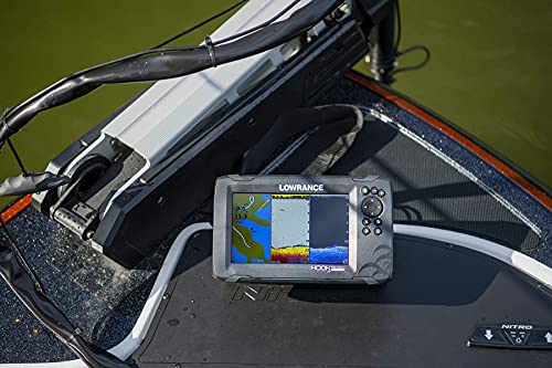 Lowrance HOOK Reveal 5 SplitShot - 5-inch Fish Finder with SplitShot Transducer, Preloaded C-MAP US Inland Mapping (Renewed)