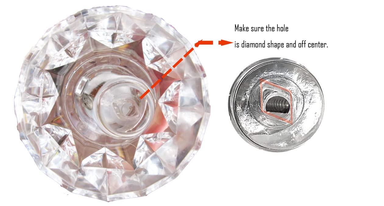 Jadiver GM RP2391 Replacement Fits Faucet Single Clear Knob Handle Kit with Button and Set Screw