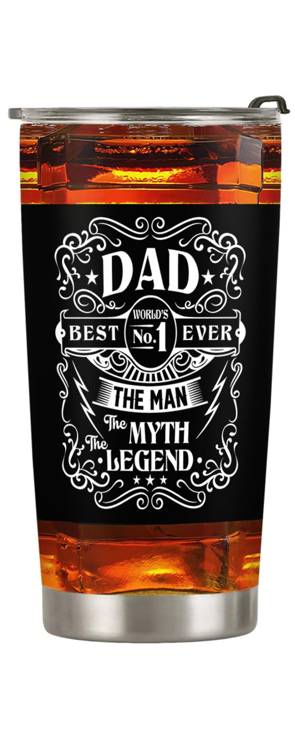20oz Valentines Day Gifts for Him, Unique Birthday Gifts for Men, Dad, Son, Husband, Fathers Gifts, Father Man Myth Legend Dad Tumbler Cup, Travel Coffee Mug with Lid