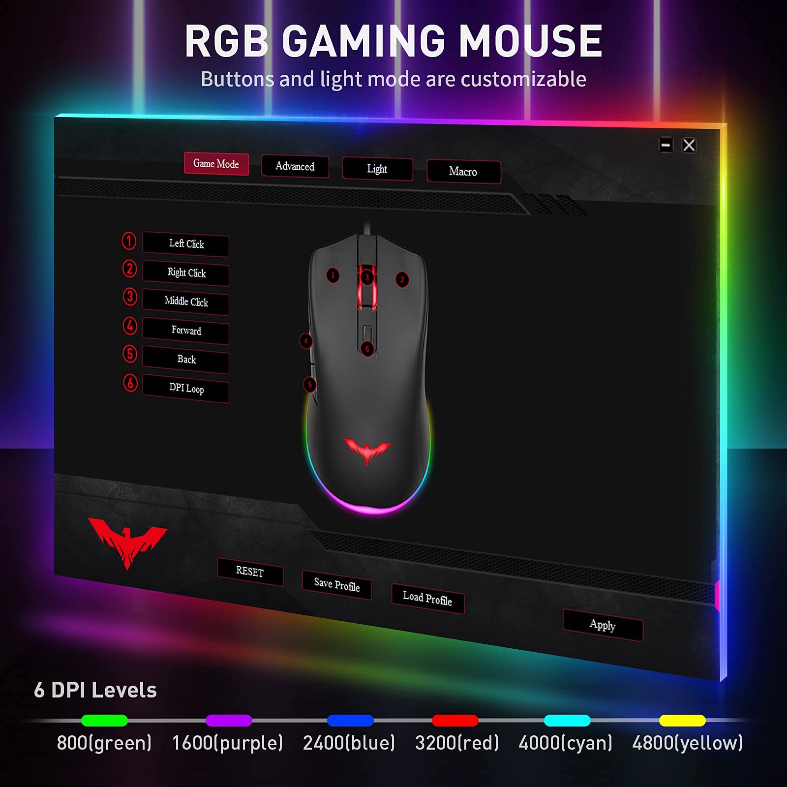 Havit RGB Wired Gaming Keyboard and Mouse Combo LED Backlit 104 Keys Ergonomic Gaming Keyboard with 4800 DPI & Programmable Gaming Mouse for Windows PC Computer Desktop Gamer
