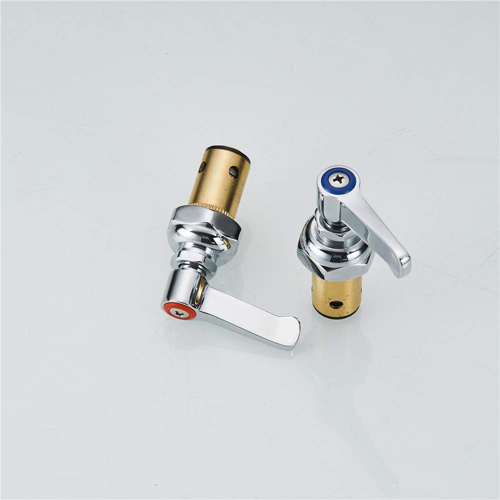 Weirun Brass Spindle Assembly Faucet Handle for Eterna Valve Replacement Commercial Pre Rinse Kitchen Sink Faucet Wall Mount Chrome fit for T&S Faucets