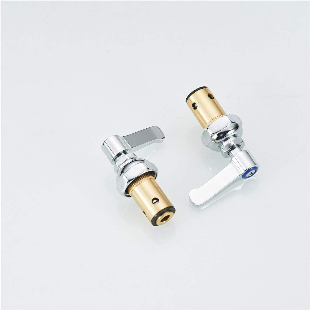 Weirun Brass Spindle Assembly Faucet Handle for Eterna Valve Replacement Commercial Pre Rinse Kitchen Sink Faucet Wall Mount Chrome fit for T&S Faucets