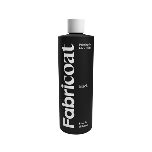 Fabricoat - Fabric Paint for Furniture - 8.5oz / 250ml Black- Restore or Change the Color of Couches, Chairs, Upholstery, Soft Furnishings, Car Interiors, Clothing, & Footwear