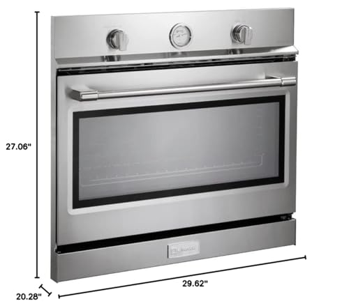 Verona Designer Series VEBIG30NSS 30 Inch Built-In Single Gas Wall Oven 3.5 cu ft Capacity Convection Infrared Broiler Electronic Ignition Stainless Steel