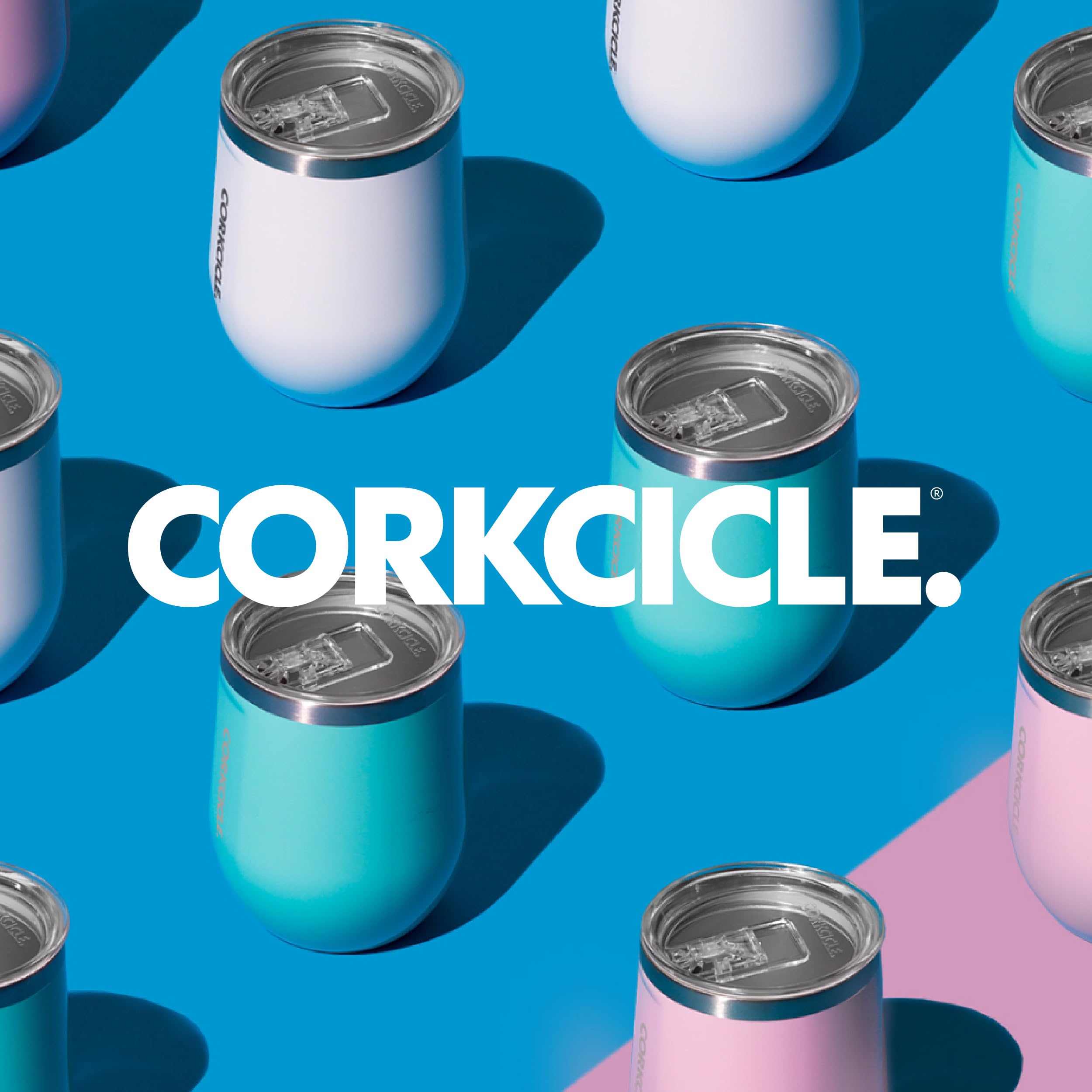 Corkcicle Stemless Insulated Wine Glass Tumbler, Cotton Candy, 12 oz – Stainless Steel Stemless Wine Glass Keeps Beverages Cold for 6 Hours, Hot for 3 Hours – Non-Slip, Easy-Grip Insulated Cup