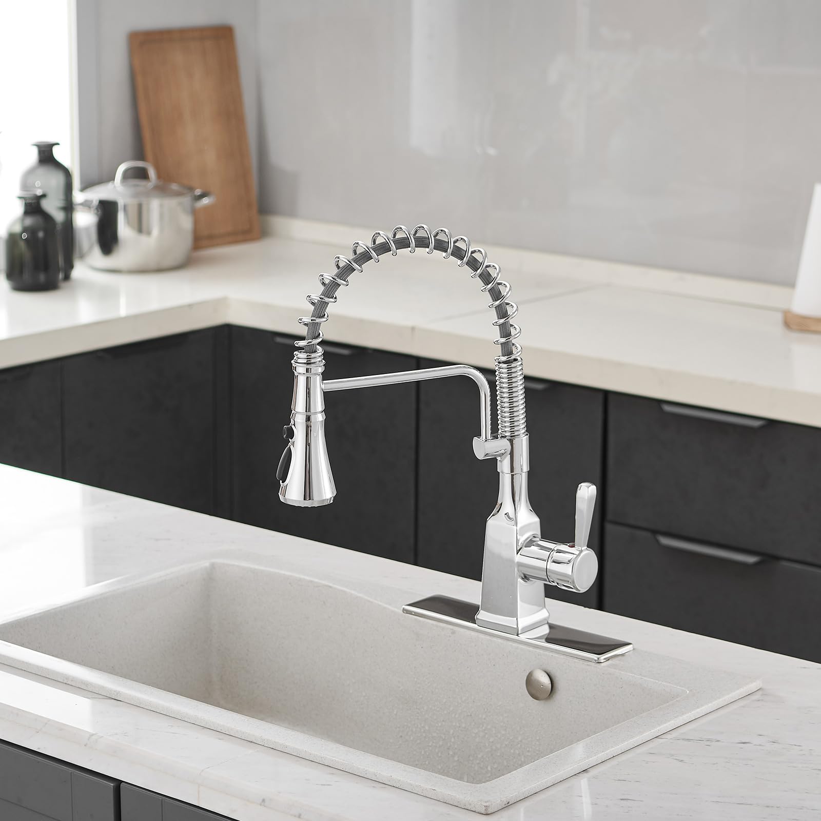 Greenspring Sink Hole Cover Chrome 10 Inch 1 or 3 Hole Long Rectangle Cover Deck Plate Faucet Escutcheon for Bathroom or Kitchen Vanity Sink Faucet Stainless Steel