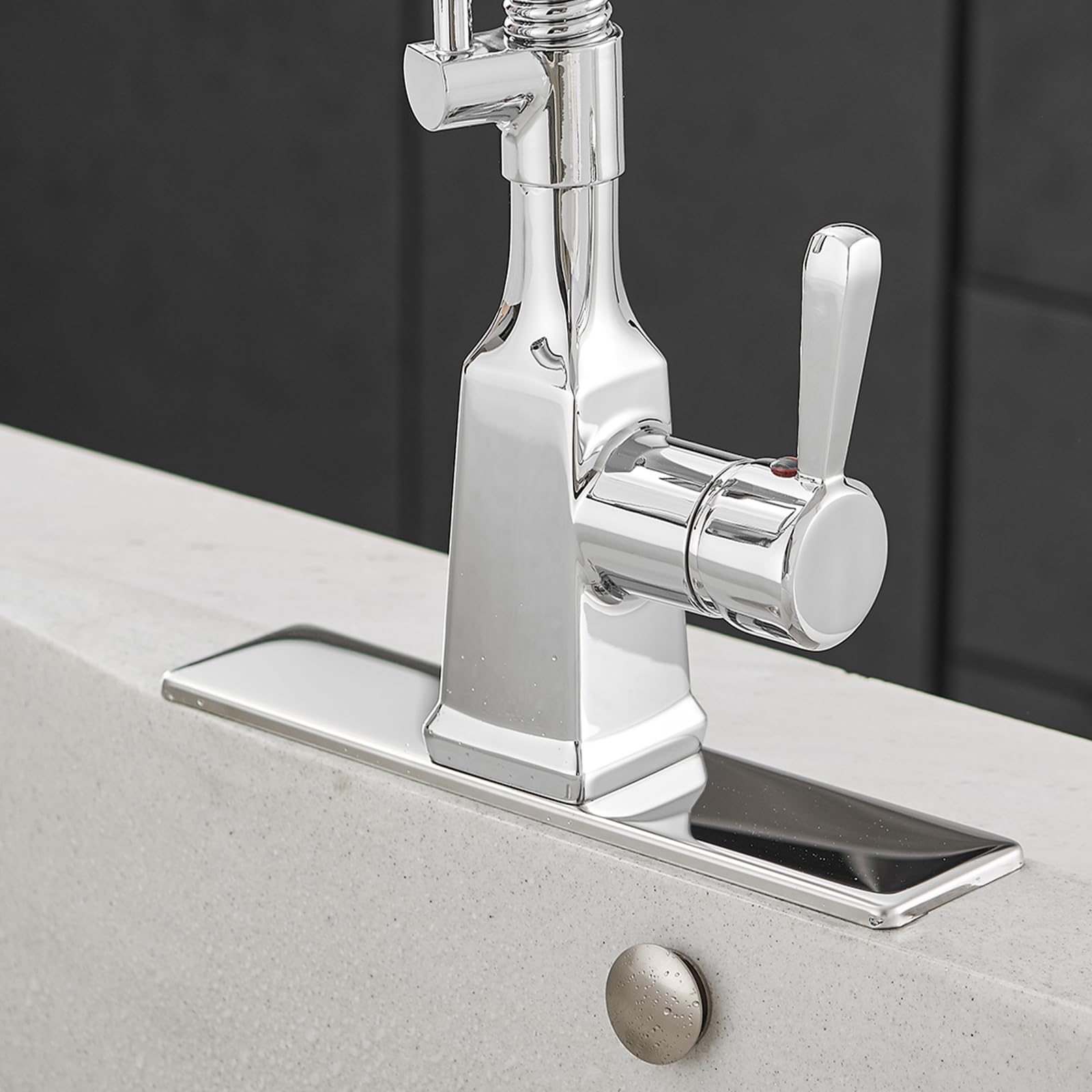 Greenspring Sink Hole Cover Chrome 10 Inch 1 or 3 Hole Long Rectangle Cover Deck Plate Faucet Escutcheon for Bathroom or Kitchen Vanity Sink Faucet Stainless Steel