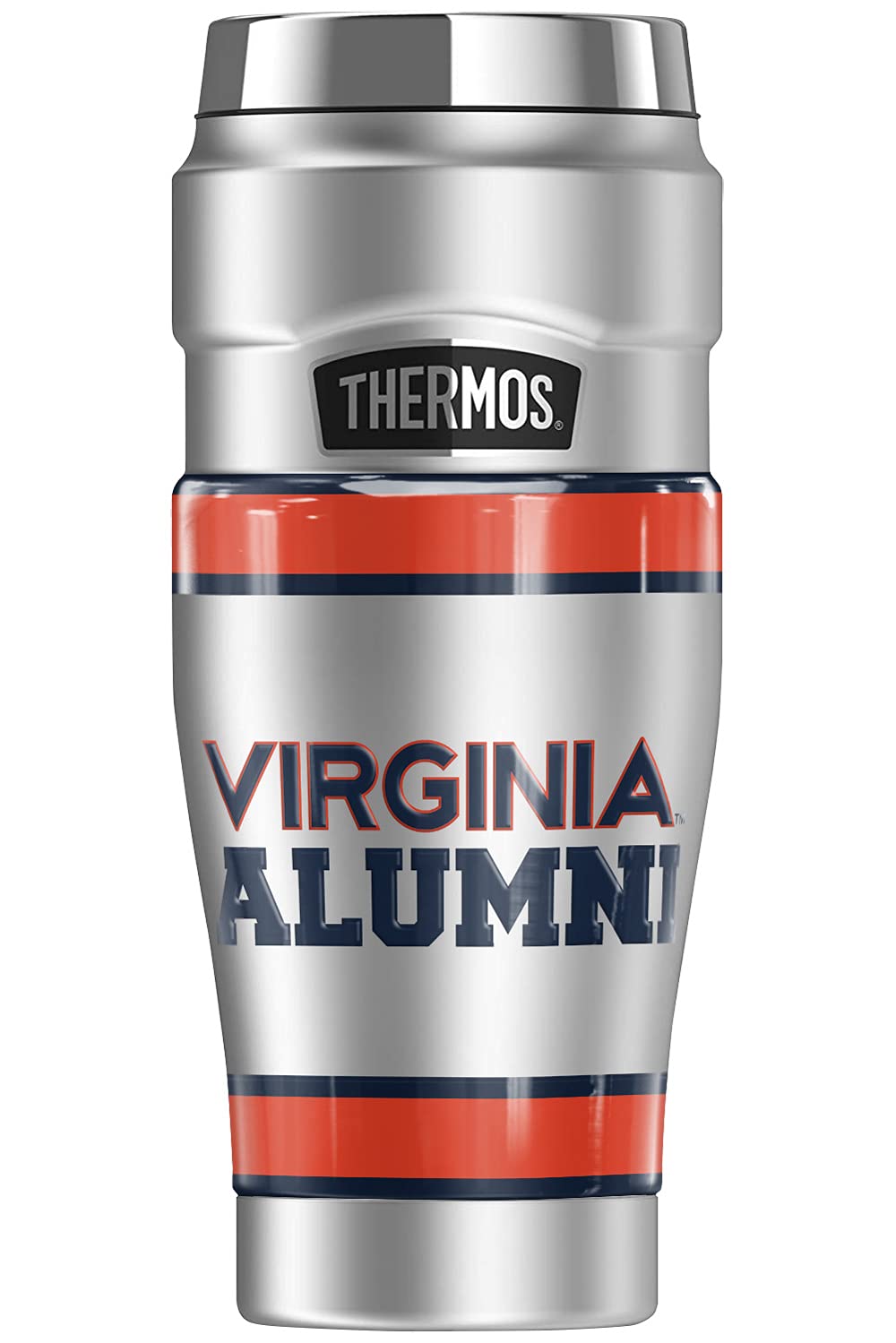 THERMOS University of Virginia OFFICIAL Alumni STAINLESS KING Stainless Steel Travel Tumbler, Vacuum insulated & Double Wall, 16oz