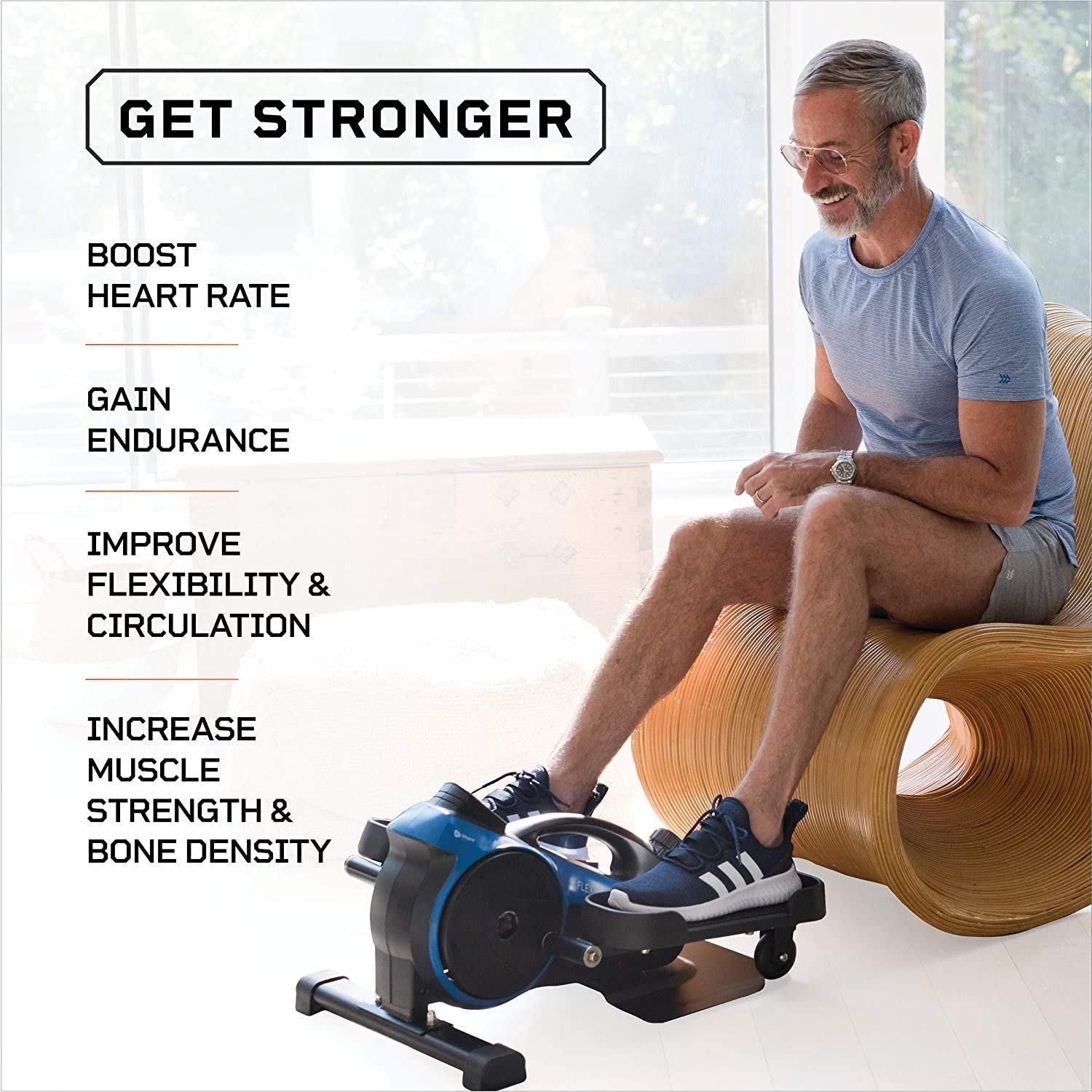LifePro Under Desk Elliptical - Under Desk Bike Pedal Exerciser - Perfect Desk Exercise Equipment - for Seniors Adults and Teens (Flexstride Plus) (Renewed))
