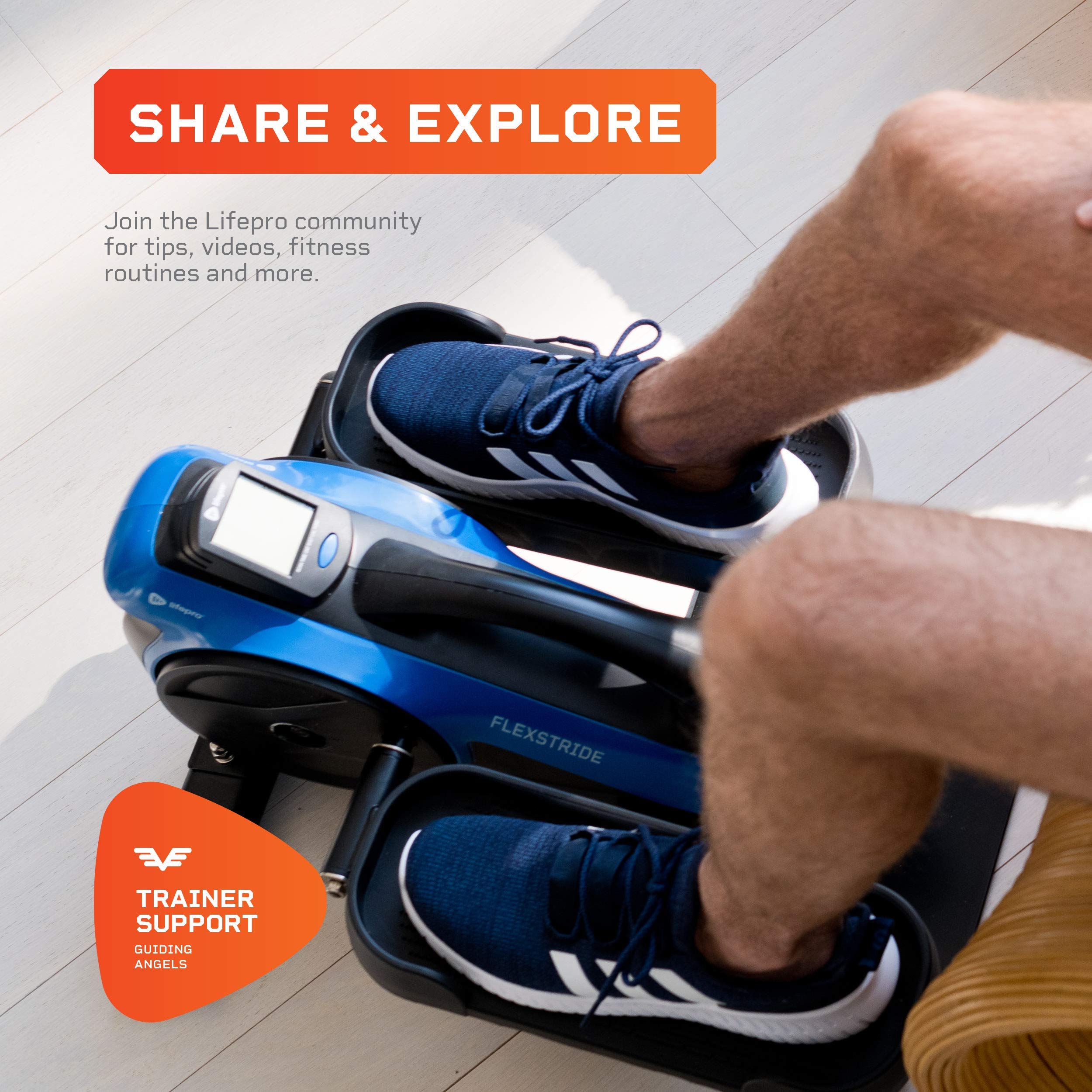 LifePro Under Desk Elliptical - Under Desk Bike Pedal Exerciser - Perfect Desk Exercise Equipment - for Seniors Adults and Teens (Flexstride Plus) (Renewed))