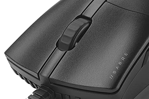 Corsair Sabre PRO Champion Series Gaming Mouse -Ergonomic Shape for Esports and Competitive Play -Ultra-Lightweight 69g -Flexible Paracord Cable -CORSAIR QUICKSTRIKE Buttons with Zero Gap, Black