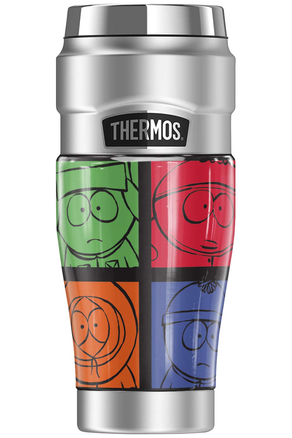 South Park Cartman, Stan, Kyle, Kenny Collage THERMOS STAINLESS KING Stainless Steel Travel Tumbler, Vacuum insulated & Double Wall, 16oz