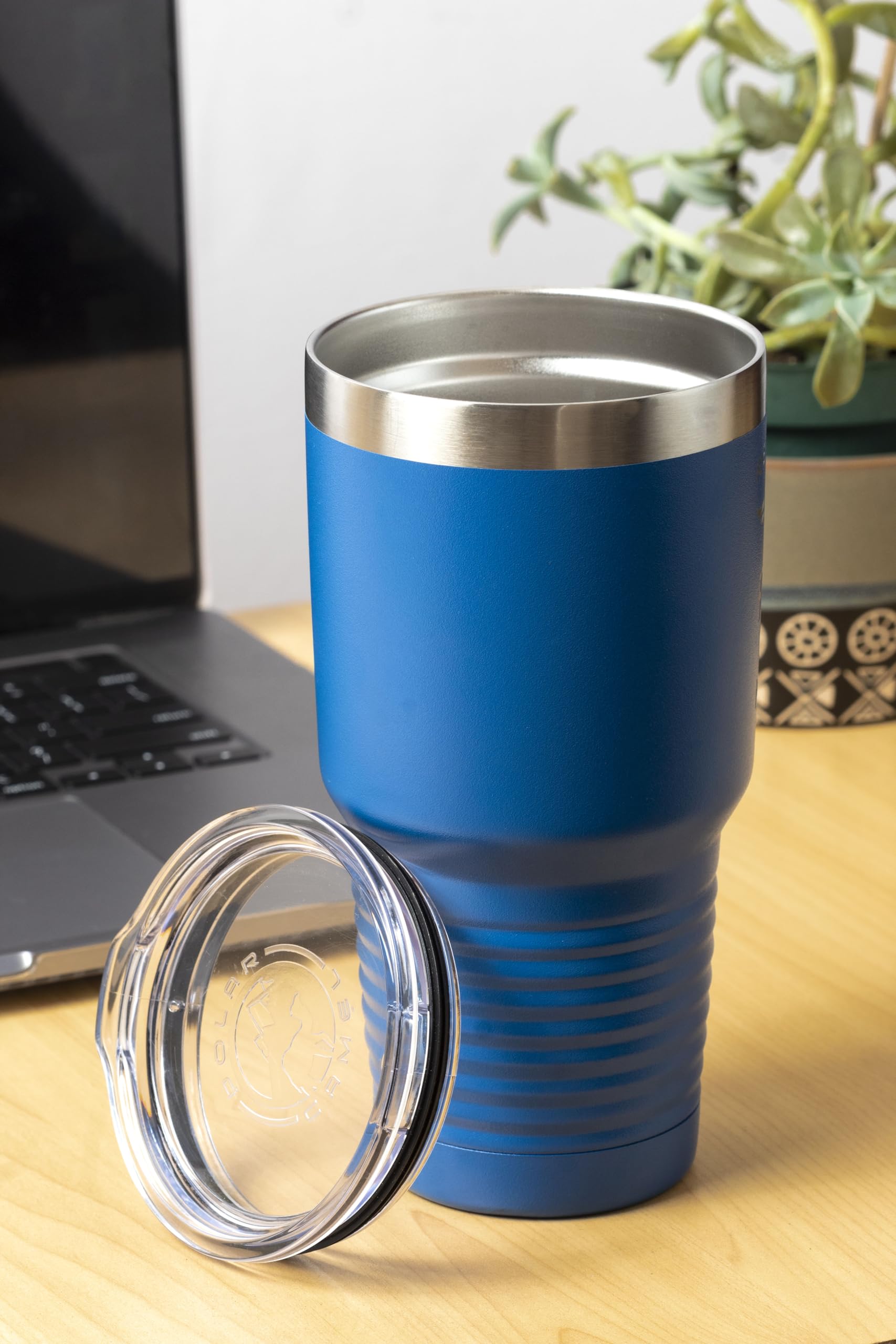 LaserGram 30oz Vacuum Insulated Tumbler Mug, Bible Verse John 3-16, Personalized Engraving Included (Coral)