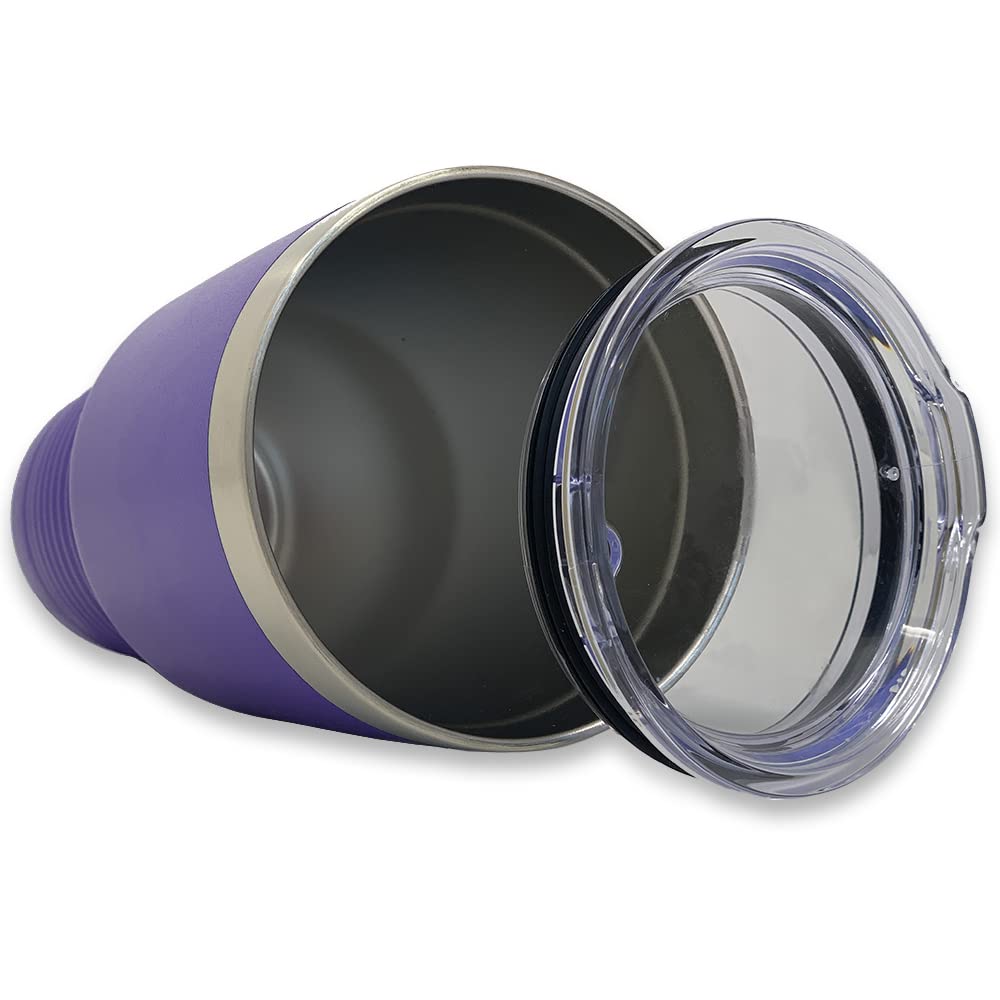 LaserGram 30oz Vacuum Insulated Tumbler Mug, Manatee, Personalized Engraving Included (Dark Purple)