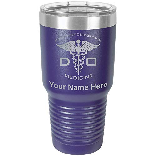 LaserGram 30oz Vacuum Insulated Tumbler Mug, DO Doctor of Osteopathic Medicine, Personalized Engraving Included (Dark Purple)