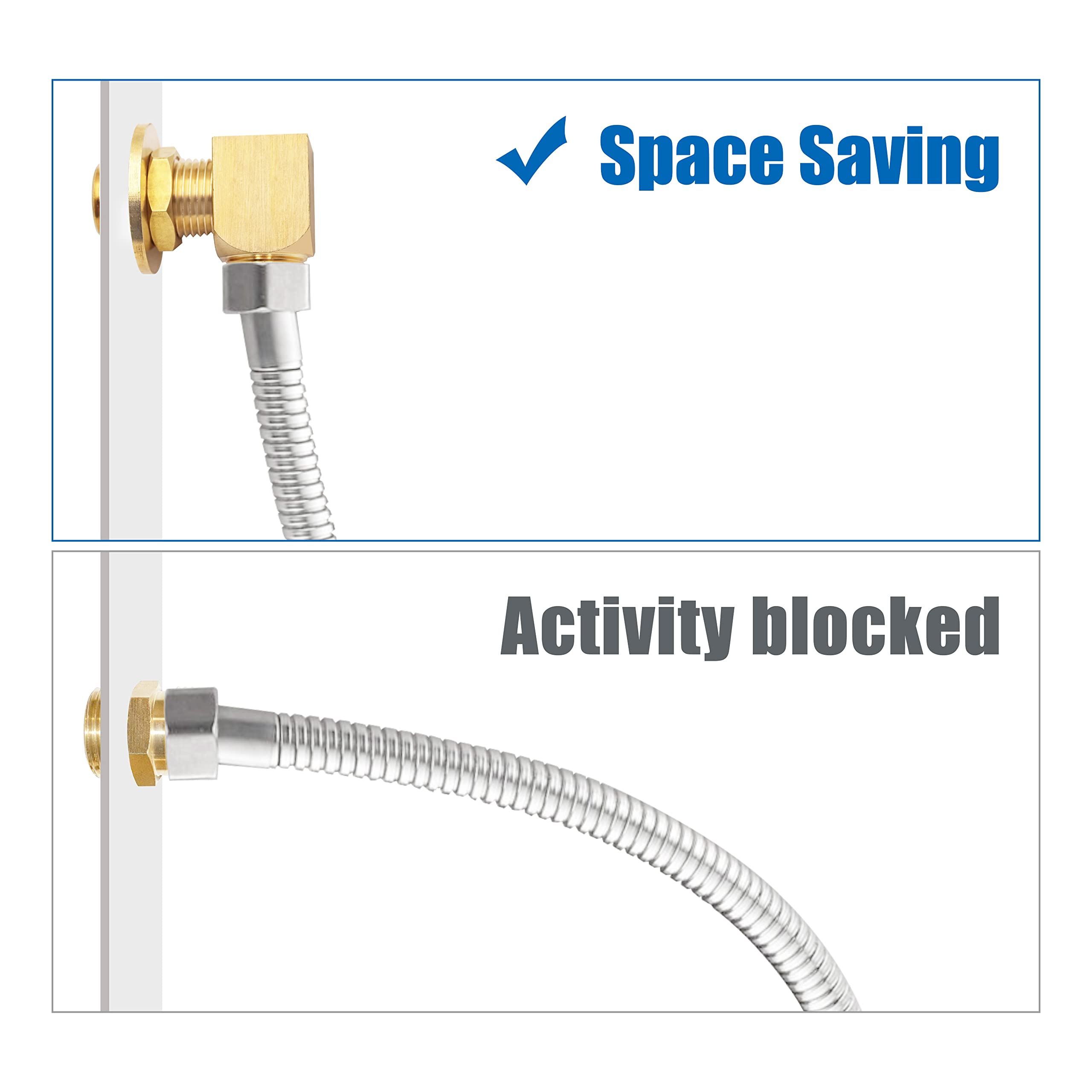 WEHOPE 2PCS B-0230-K Brass Wall Mount Connection Installation Kit Replacement for T&S B-0230 Style and B-0674-RGH Service ,with Teflon Tape
