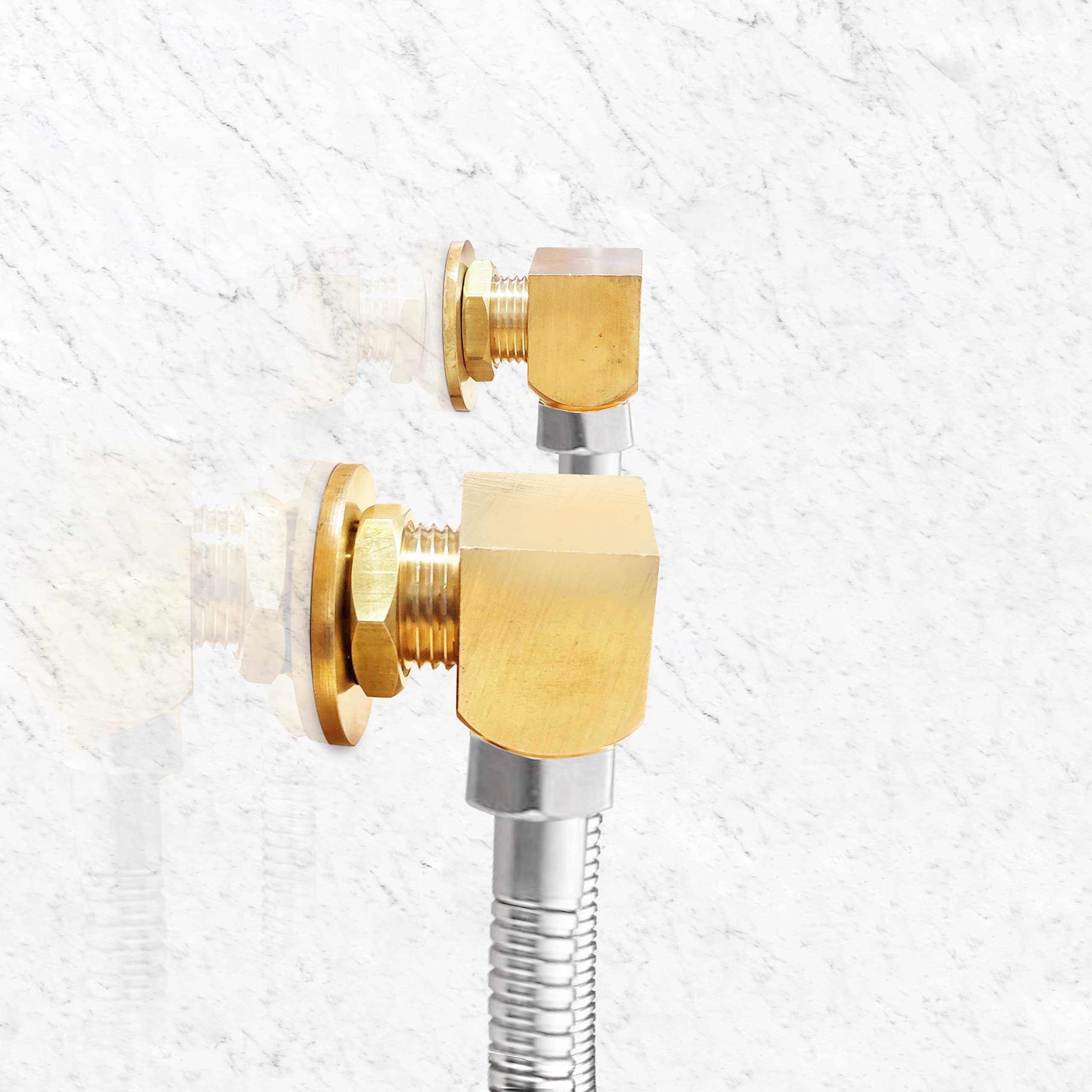 WEHOPE 2PCS B-0230-K Brass Wall Mount Connection Installation Kit Replacement for T&S B-0230 Style and B-0674-RGH Service ,with Teflon Tape