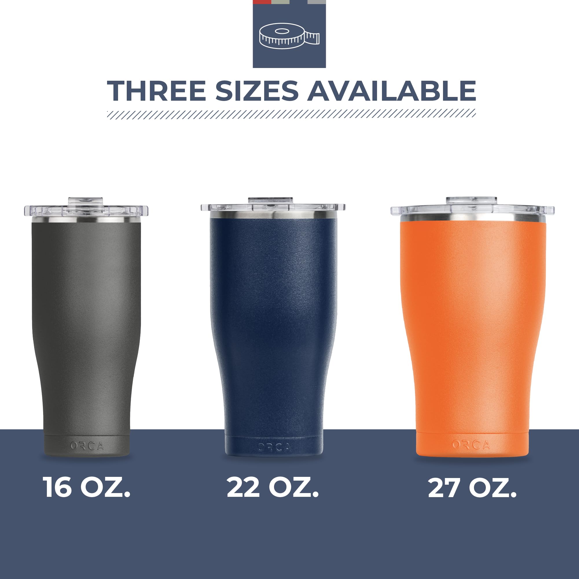 ORCA Chaser 16oz | Insulated, Stainless Steel Cup with a Spill Proof Whale Tale Lid, Dishwasher Safe Tumbler for Hot & Cold Drinks β Black