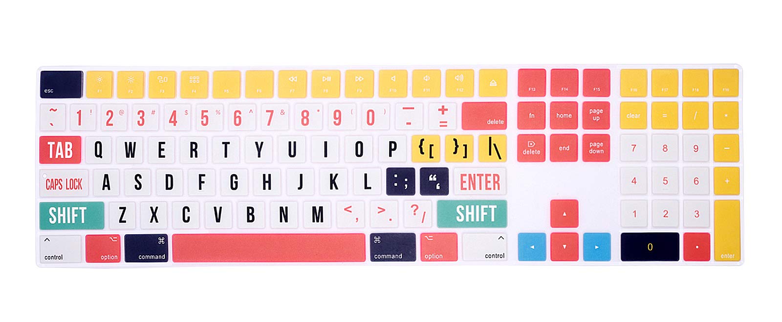 MMDW Ultra Thin Silicone Full Size Wireless Bluetooth Numeric Keyboard Cover Skin for iMac Magic Keyboard with Numeric Keypad MQ052LL/A A1843 2017 2018 Release US Layout(Creative Characters)