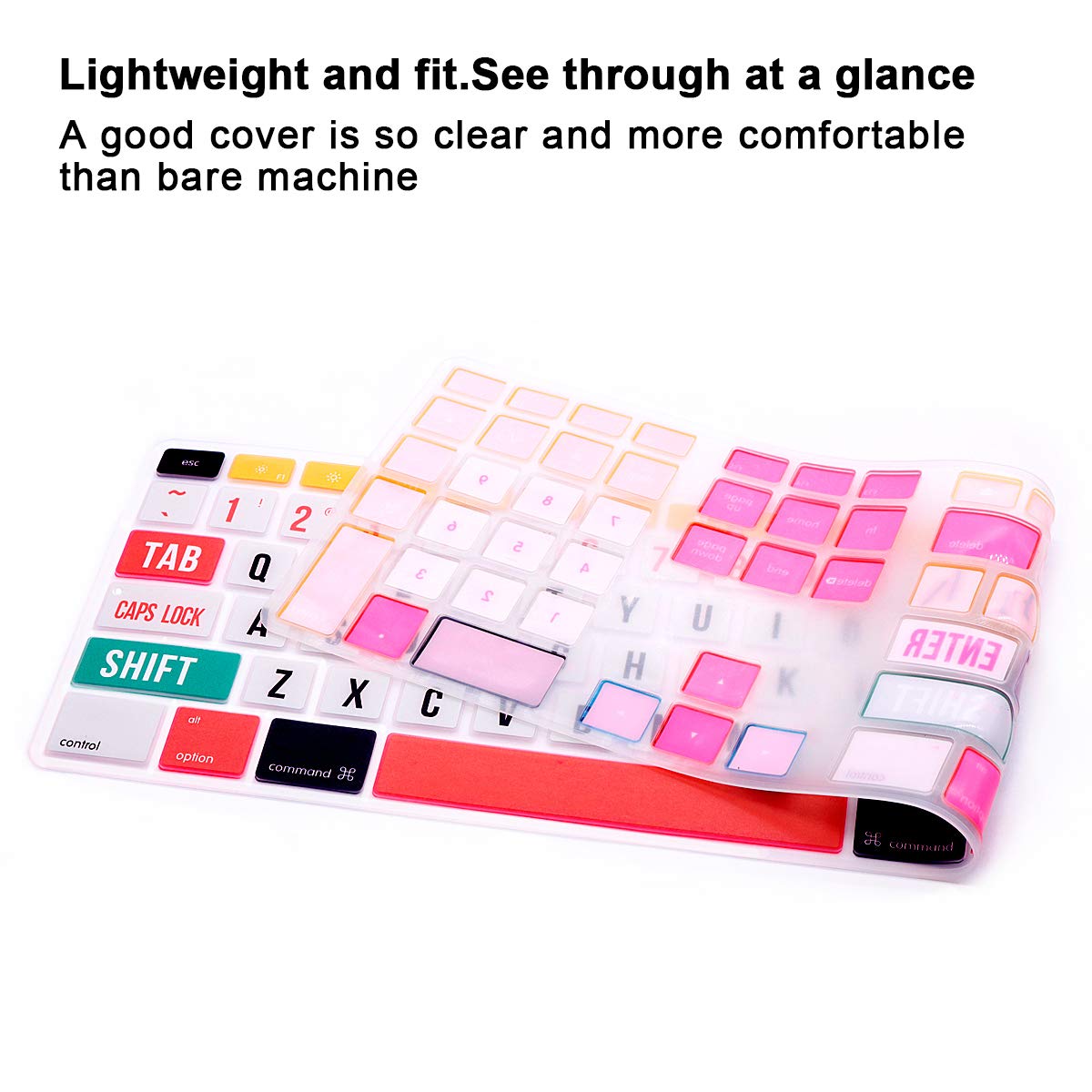 MMDW Ultra Thin Silicone Full Size Wireless Bluetooth Numeric Keyboard Cover Skin for iMac Magic Keyboard with Numeric Keypad MQ052LL/A A1843 2017 2018 Release US Layout(Creative Characters)