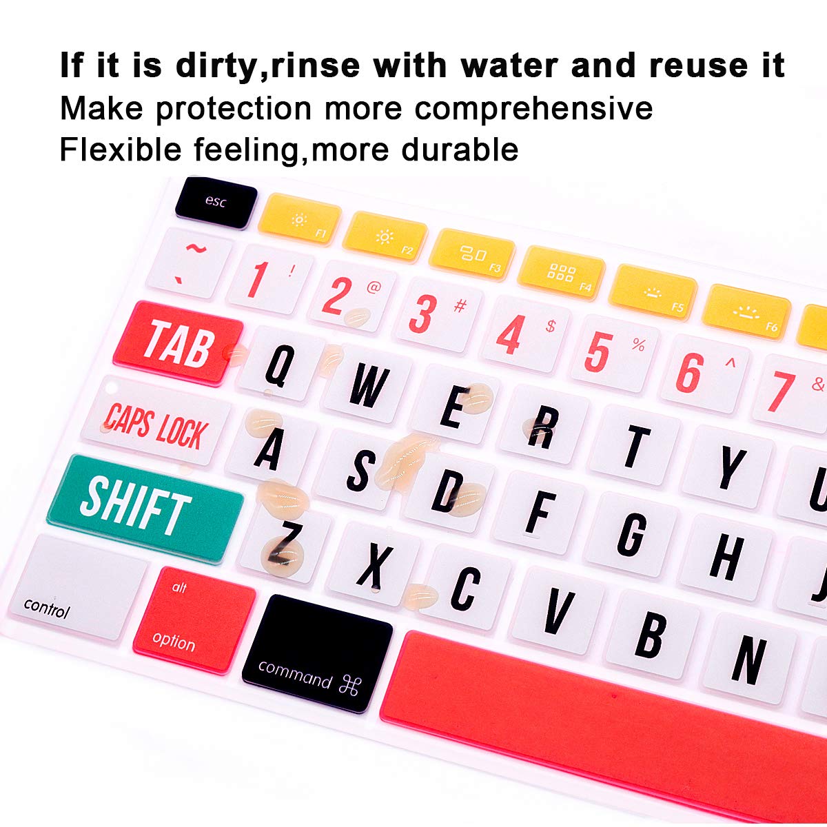 MMDW Ultra Thin Silicone Full Size Wireless Bluetooth Numeric Keyboard Cover Skin for iMac Magic Keyboard with Numeric Keypad MQ052LL/A A1843 2017 2018 Release US Layout(Creative Characters)