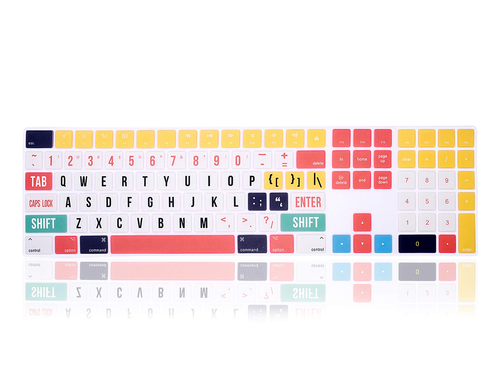 MMDW Ultra Thin Silicone Full Size Wireless Bluetooth Numeric Keyboard Cover Skin for iMac Magic Keyboard with Numeric Keypad MQ052LL/A A1843 2017 2018 Release US Layout(Creative Characters)