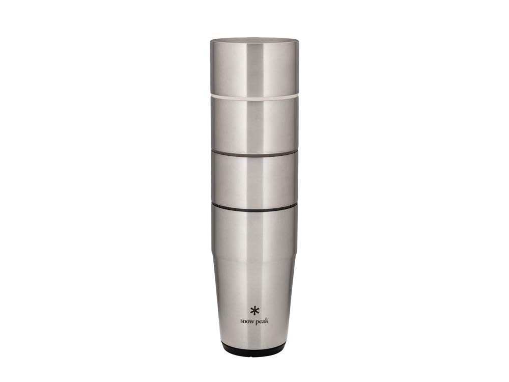 Snow Peak SET-470 Thermo Tumbler 470, Set of 4 Colors, Black, Olive Green, Silver, Sand