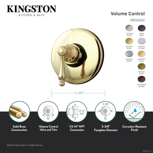 Kingston Brass KB3006AL Vintage Volume Control, Polished Nickel