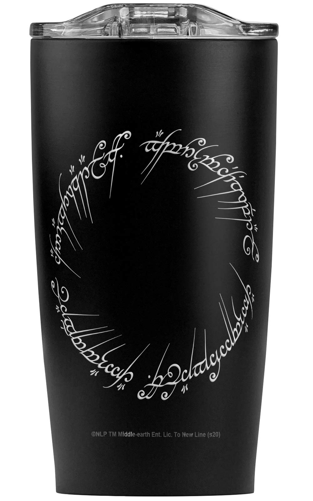 Logovision The Lord Of The Rings Mordor Script Stainless Steel Tumbler 20 oz Coffee Travel Mug/Cup, Vacuum Insulated & Double Wall with Leakproof Sliding Lid | Great for Hot Drinks and Cold Beverages