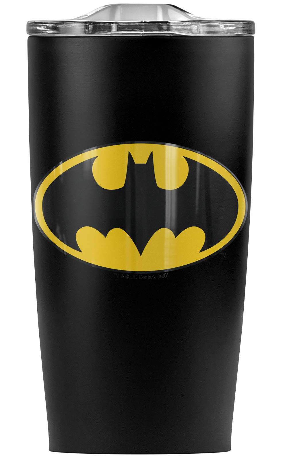 Batman Classic Logo Stainless Steel Tumbler 20 oz Coffee Travel Mug/Cup, Vacuum Insulated & Double Wall with Leakproof Sliding Lid