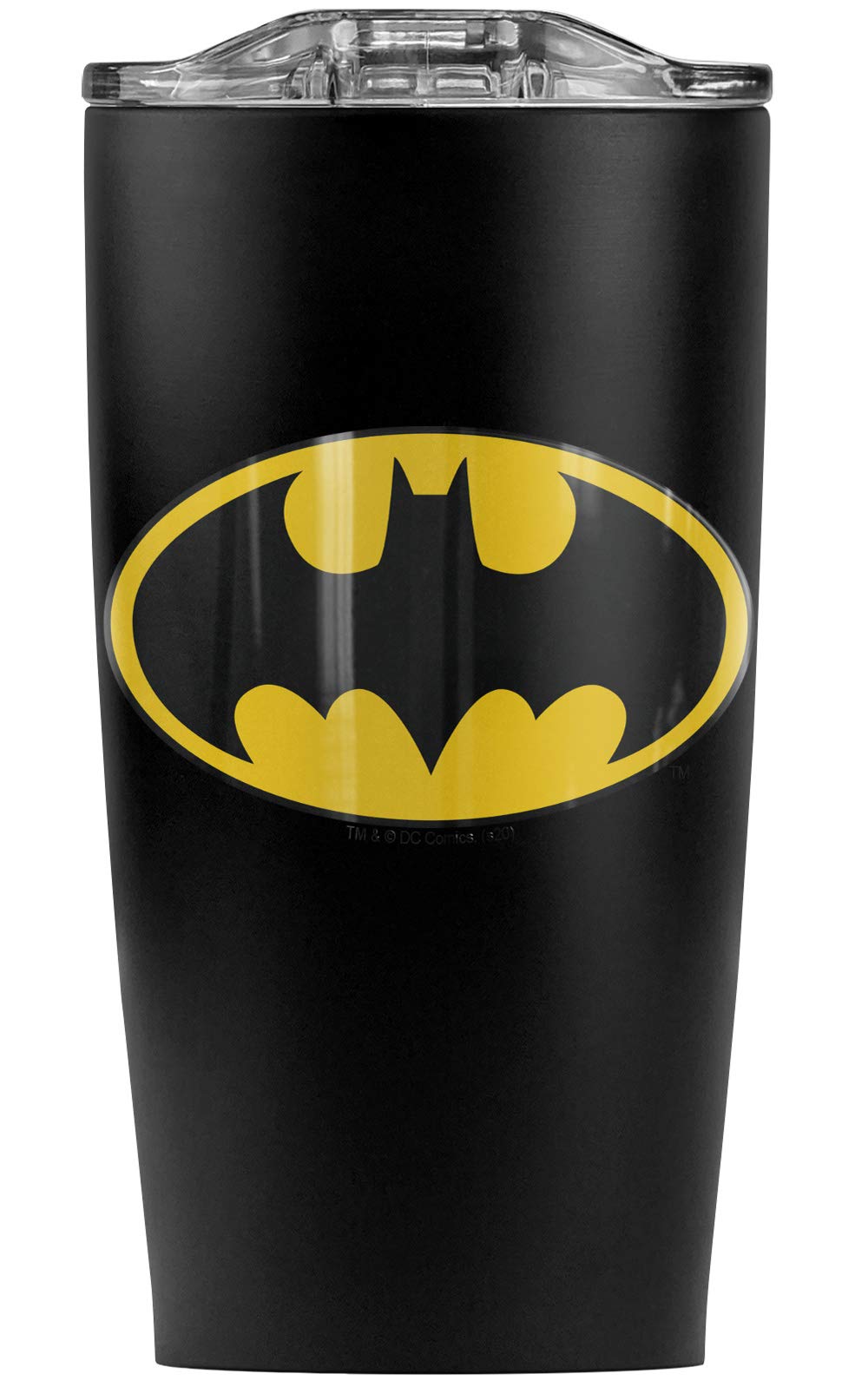 Batman Classic Logo Stainless Steel Tumbler 20 oz Coffee Travel Mug/Cup, Vacuum Insulated & Double Wall with Leakproof Sliding Lid