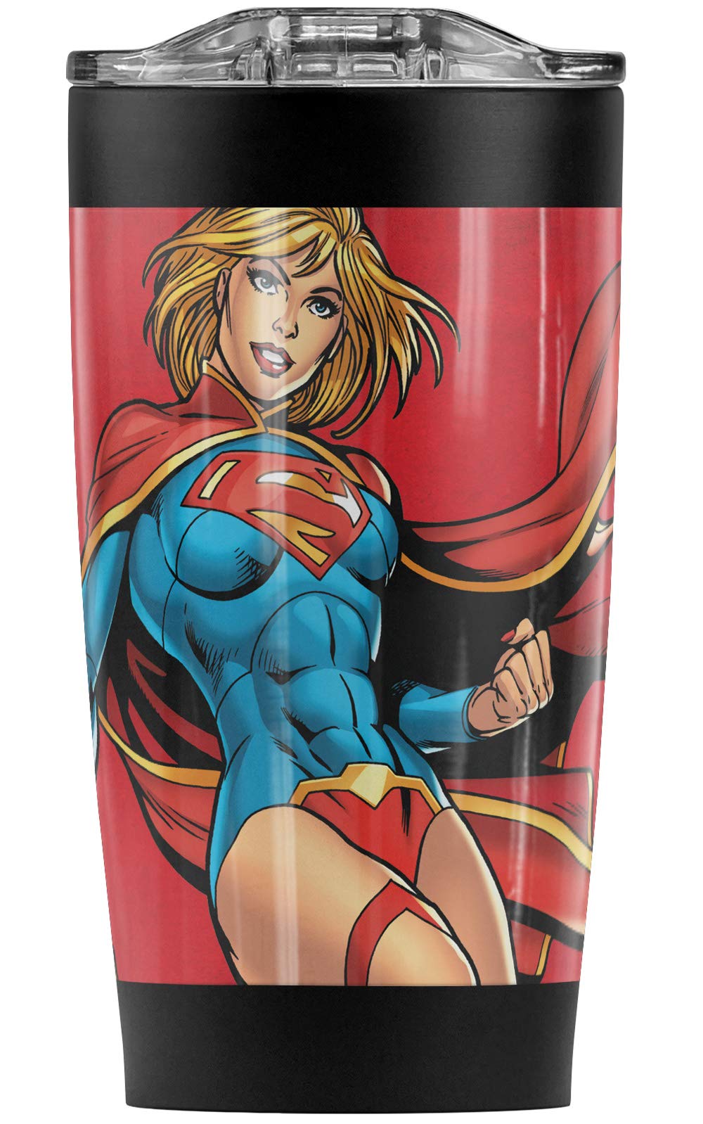 Superman Supergirl Character Stainless Steel Tumbler 20 oz Coffee Travel Mug/Cup, Vacuum Insulated & Double Wall with Leakproof Sliding Lid