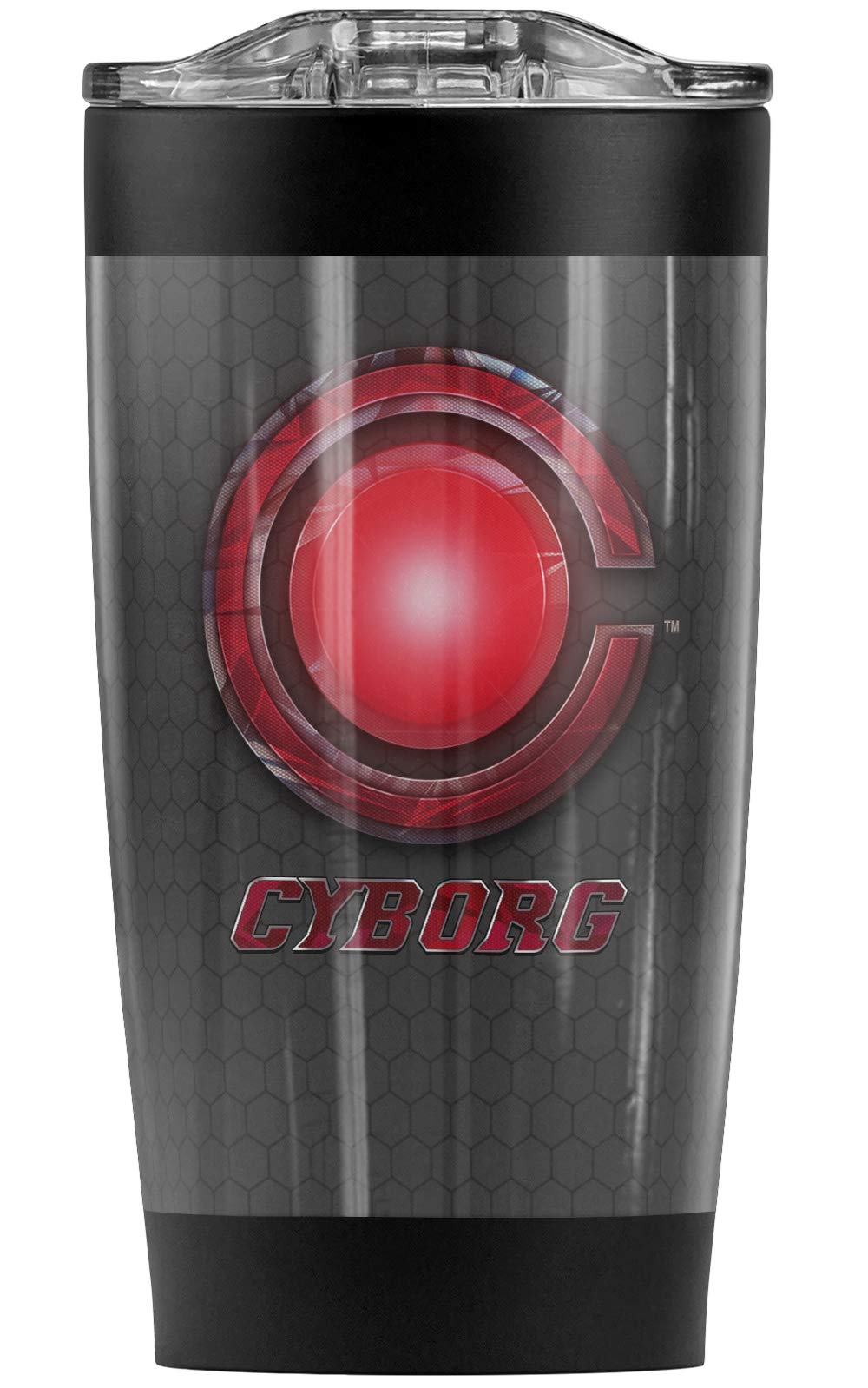 Justice League Movie Cyborg C Logo Stainless Steel Tumbler 20 oz Coffee Travel Mug/Cup, Vacuum Insulated & Double Wall with Leakproof Sliding Lid