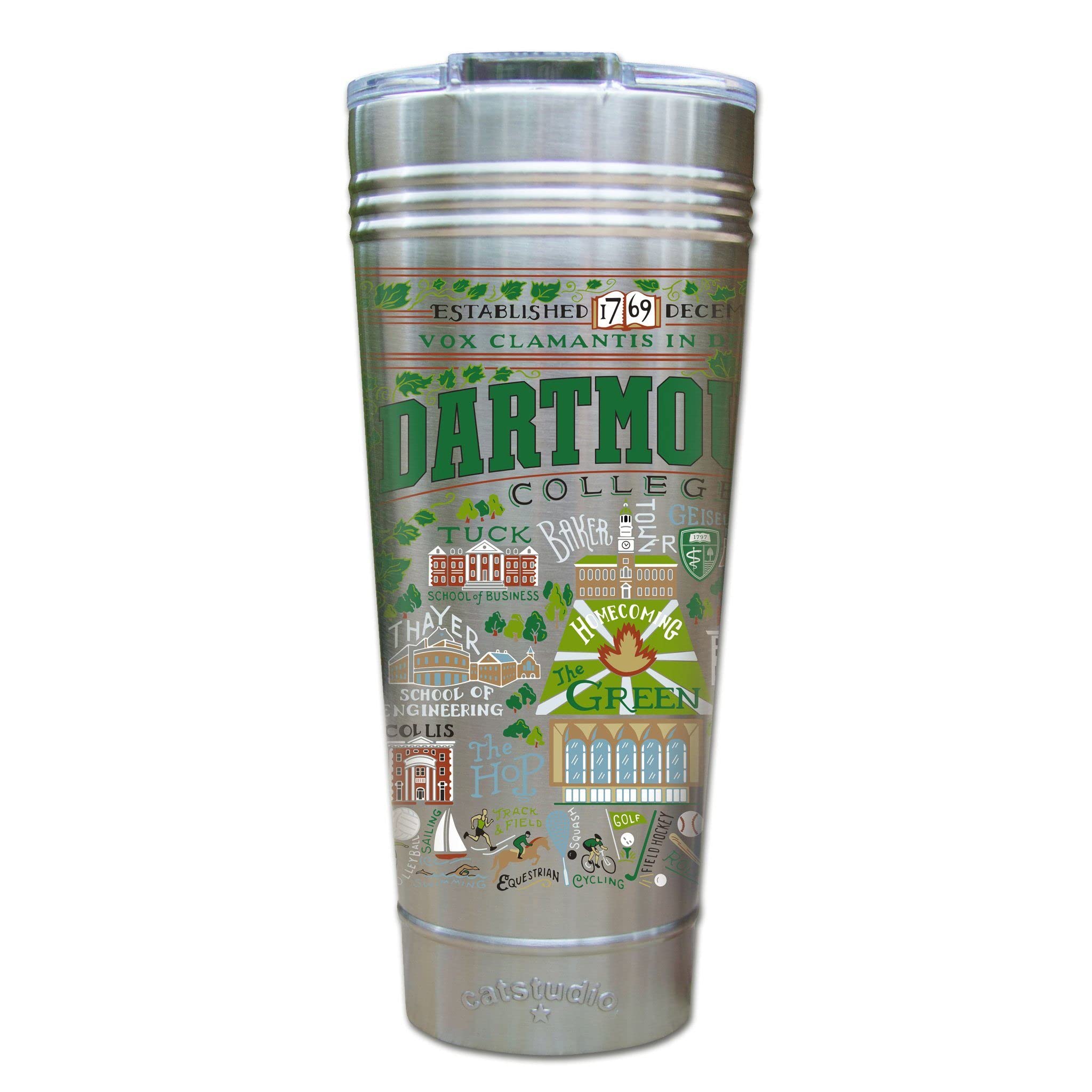 Catstudio Dartmouth College Collegiate Thermal Tumbler | Triple Wall Insulation With Non Slip Bottom | Great College Travel Cup for Water, Coffee, Tea, or Smoothies