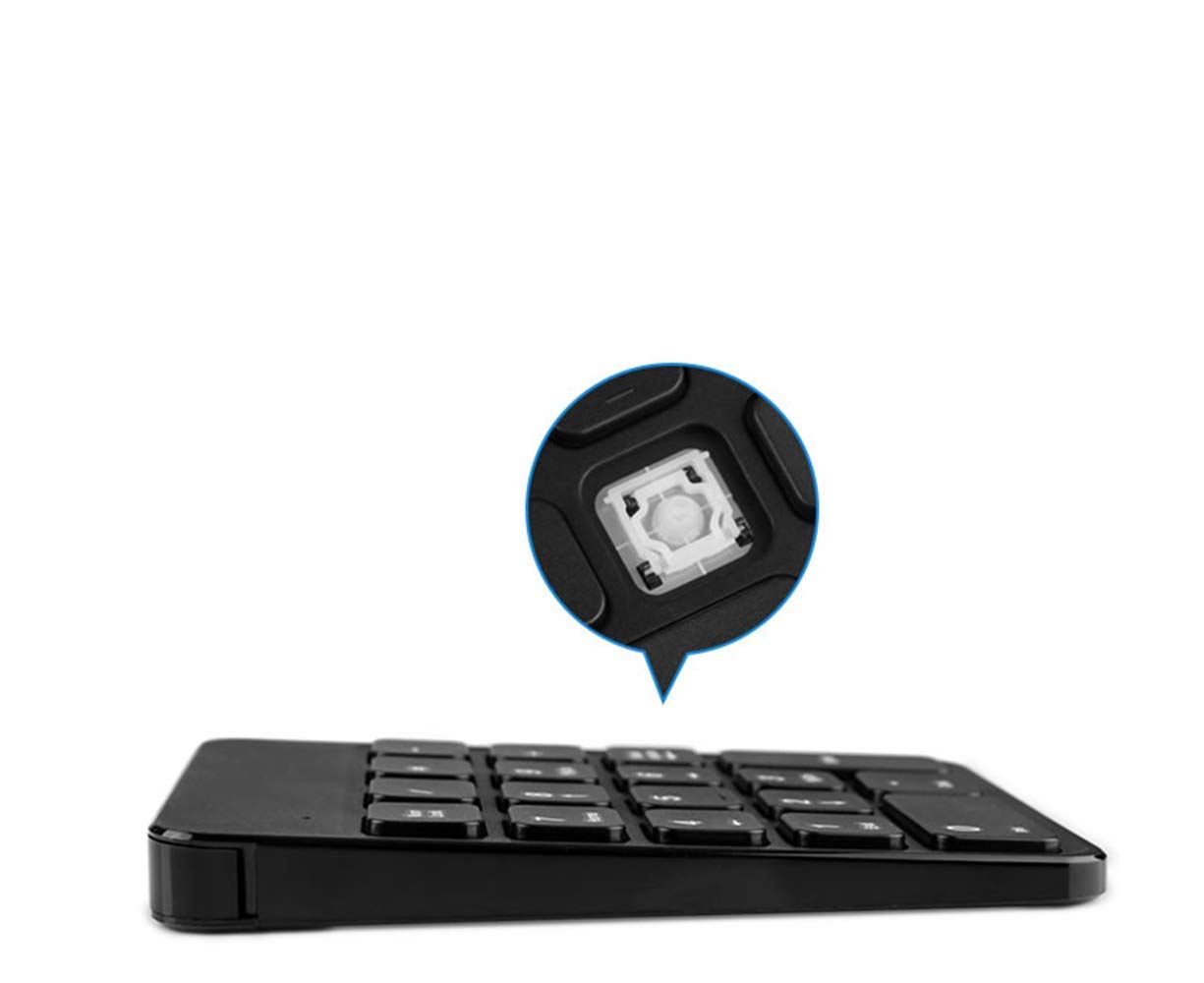 CHAYA Wireless Numeric Keypad-Mini 18 Keys Portable Slim Number Pad Computer Accessories Compatible with IP,Android,MAC,Windows for Laptop and Tablet(Black)