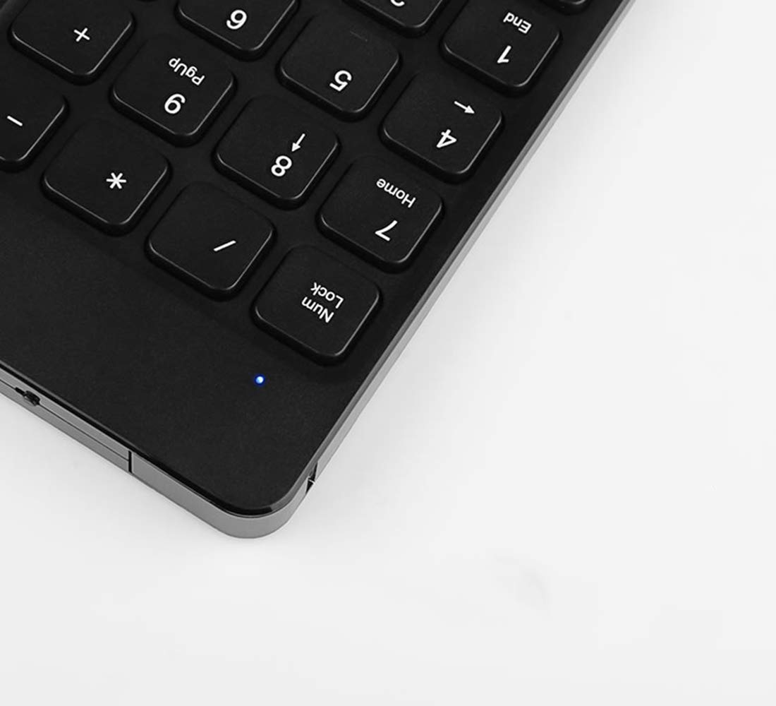 CHAYA Wireless Numeric Keypad-Mini 18 Keys Portable Slim Number Pad Computer Accessories Compatible with IP,Android,MAC,Windows for Laptop and Tablet(Black)