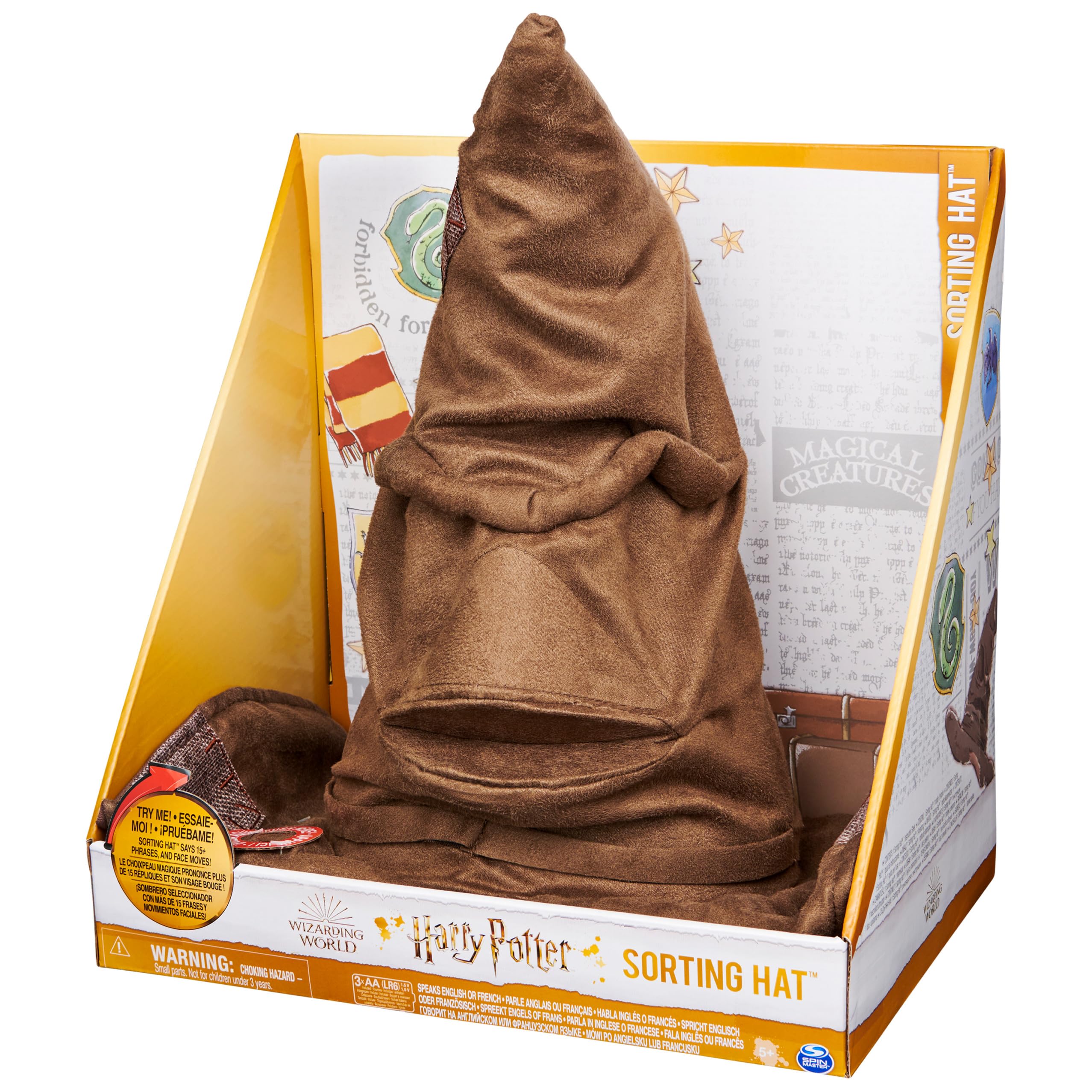Wizarding World Harry Potter, Talking Sorting Hat with 15 Phrases for Pretend Play, Kids Toys for Ages 5 and up