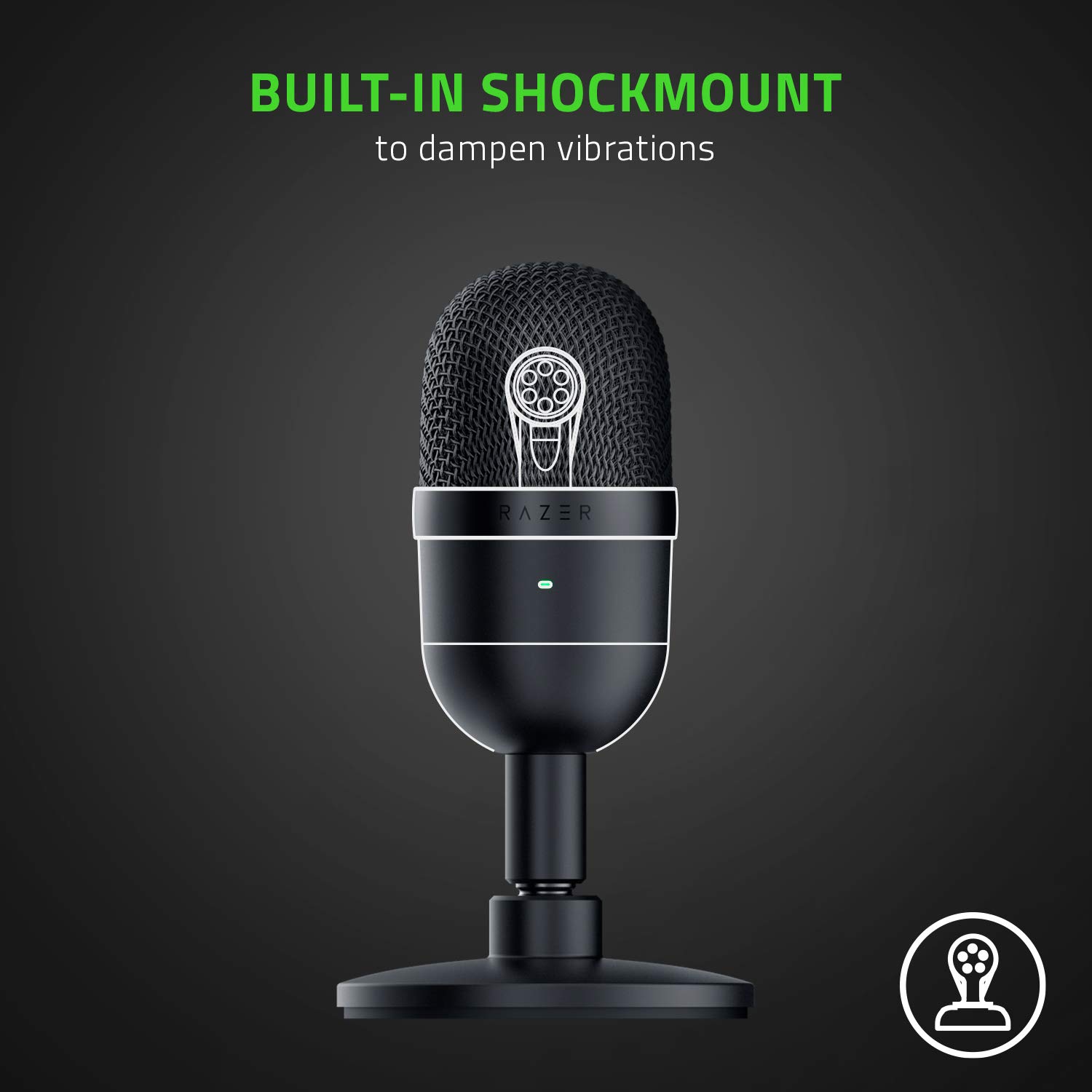 Razer Seiren Mini Ultra-Compact USB Streaming Microphone: Shock Resistant - Black (Renewed)